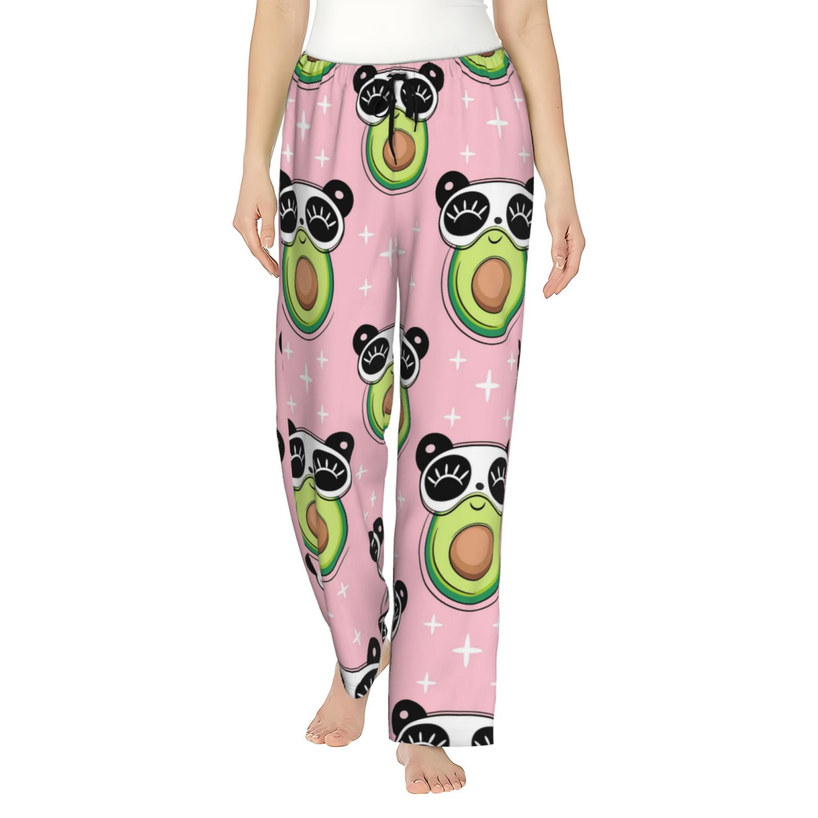 Kll Womens Panda Avocado Print Pajama Pants Soft Pajama Bottoms For ...