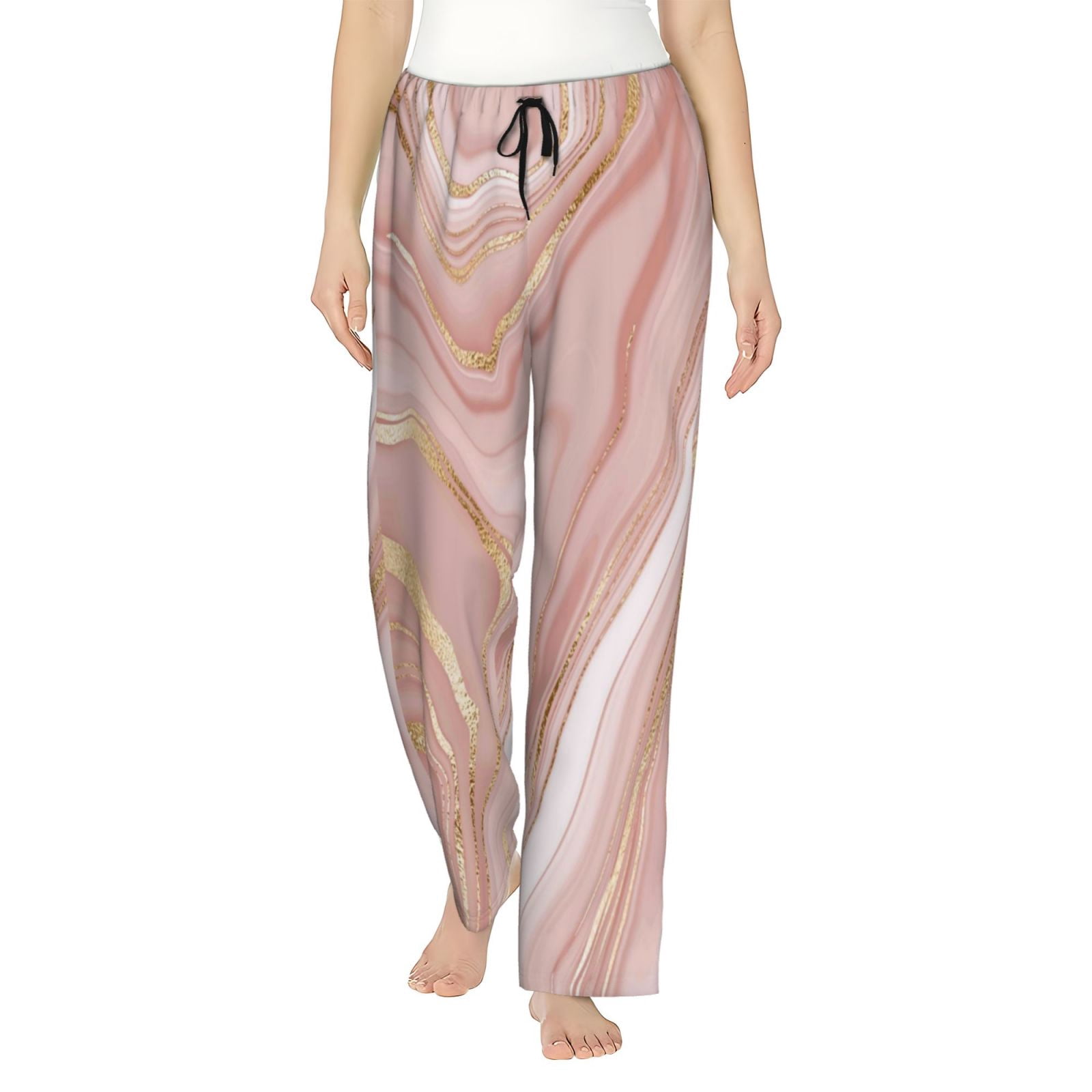 Kll Womens Rose Gold Glitter Splatter Print Pajama Pants Soft Pajama ...