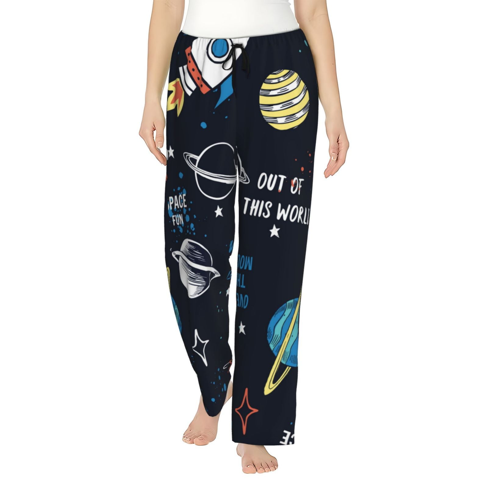 Kll Womens Space Print Pajama Pants Soft Pajama Bottoms For Women Cozy ...