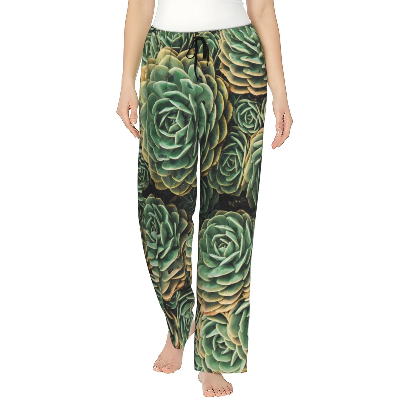 Kll Womens Succulents Print Pajama Pants Soft Pajama Bottoms For Women ...