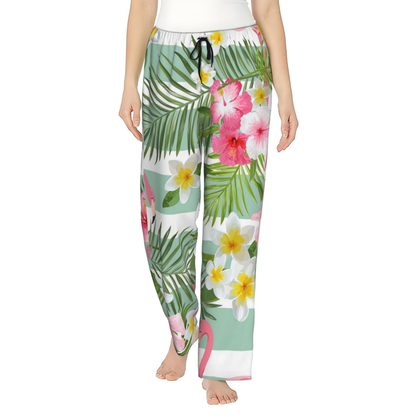 Kll Womens Tropical Flamingo Print Pajama Pants Soft Pajama Bottoms For