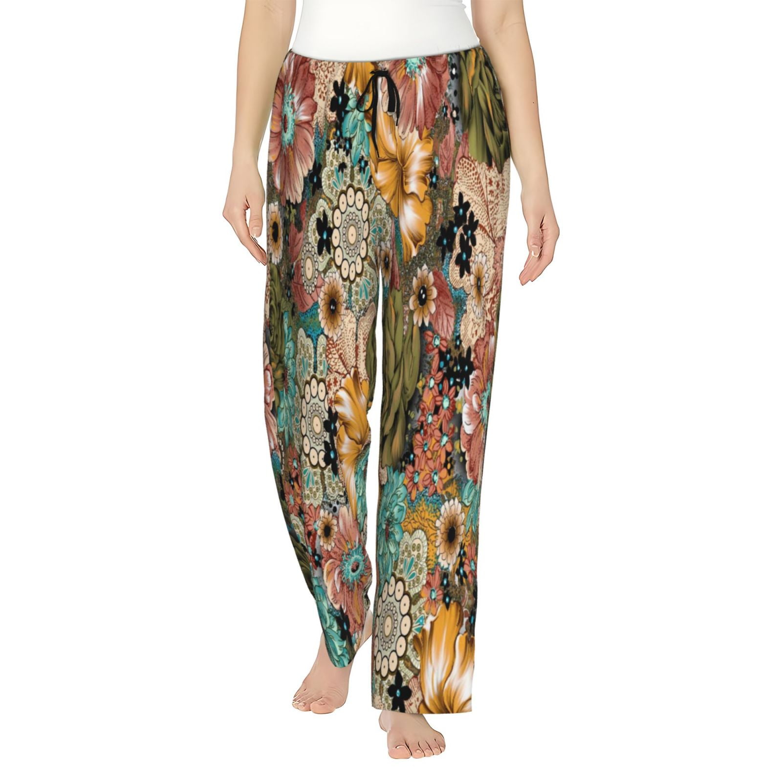 Kll Womens Watercolor Flower Print Pajama Pants Soft Pajama Bottoms For ...