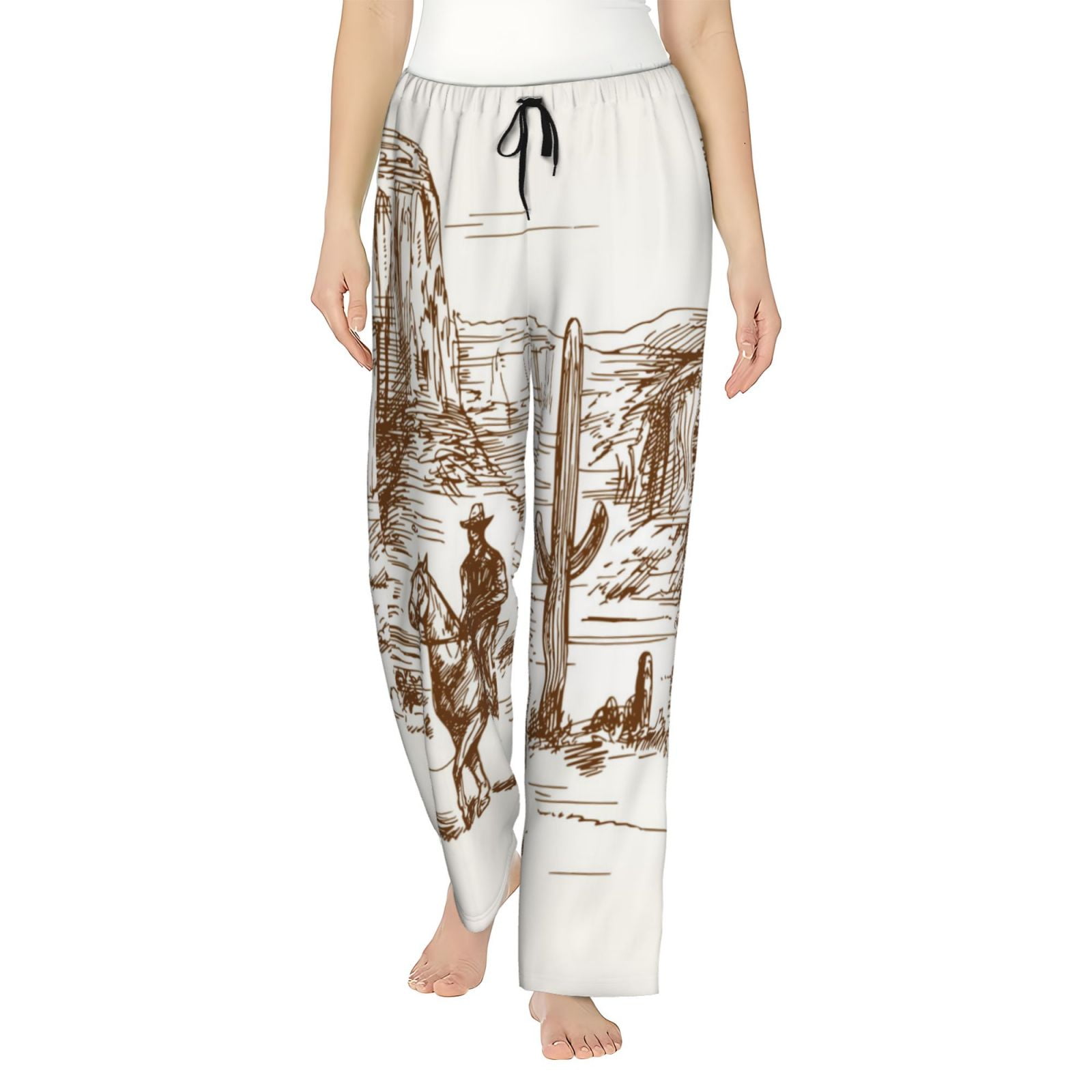 Kll Womens Western Desert Cowboys Print Pajama Pants Soft Pajama ...