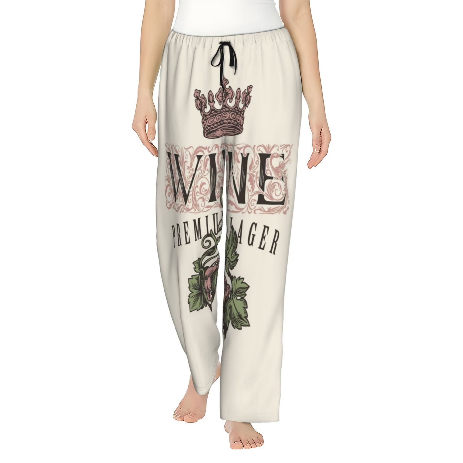 Kll Womens Wine Print Pajama Pants Soft Pajama Bottoms For Women Cozy ...