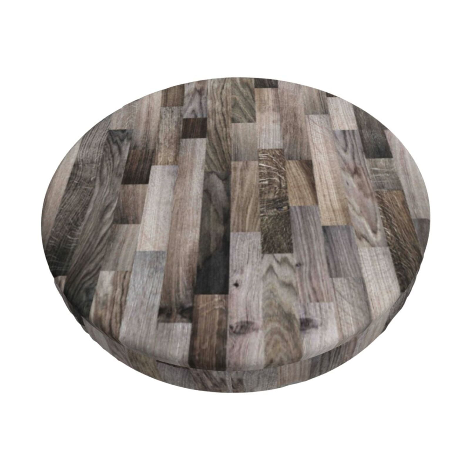 Kll Wooden Texture Round Bar Chair Cushion Cover 13 Inch,Bar Stool ...