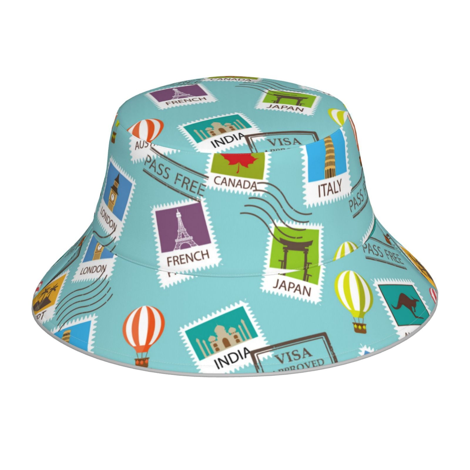Kll World Travel1 Bucket Hat For Women Men Packable Travel Beach Sun ...