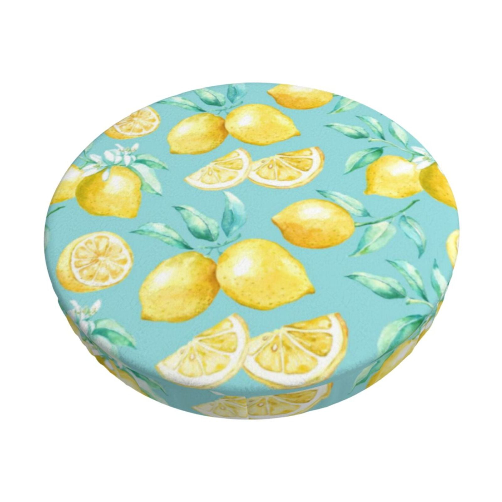 Kll Yellow Lemon Round Bar Chair Cushion Cover 12 Inch,Bar Stool ...