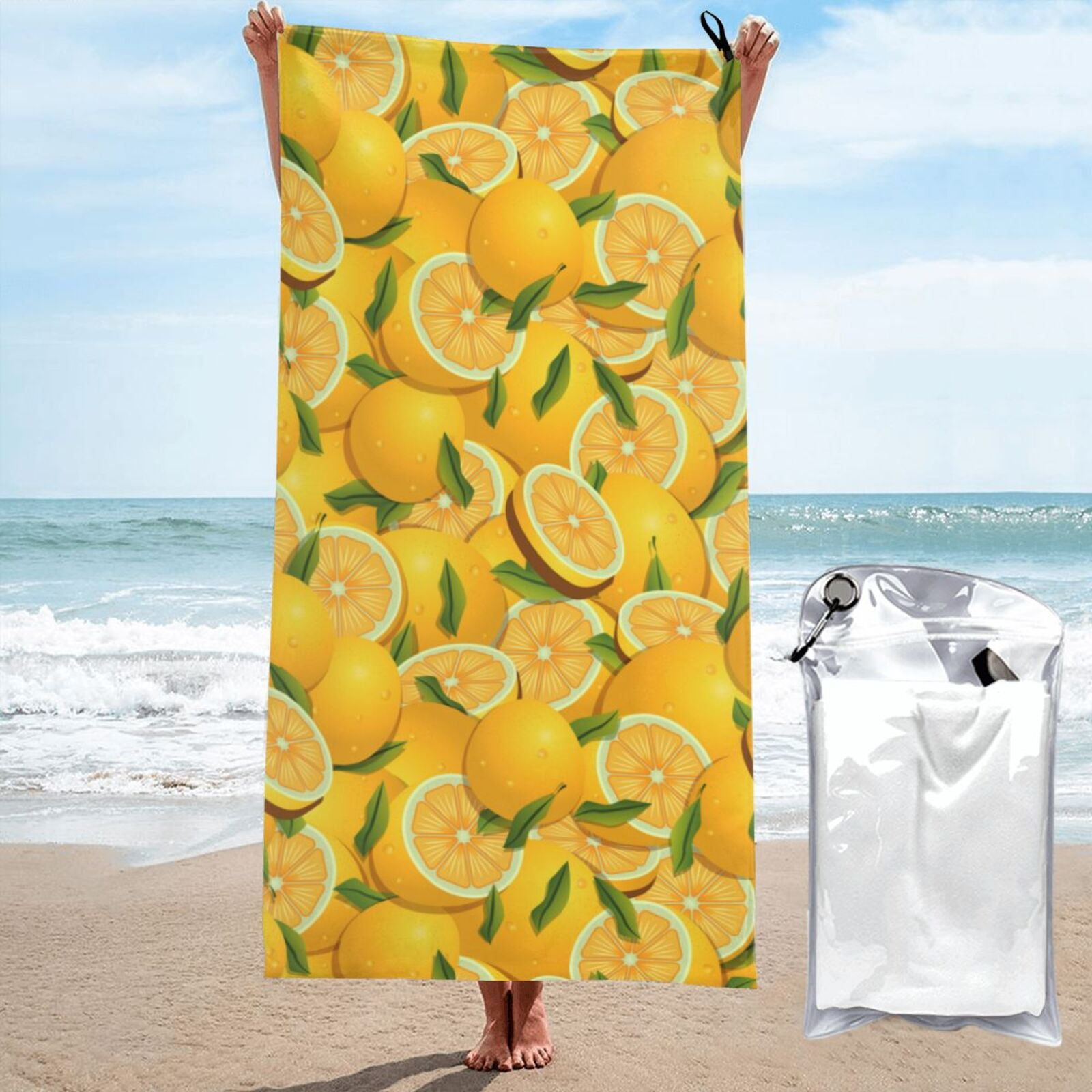 Kll Yellow Limes Microfiber Beach Towel Fast Drying,Extra Large 27.5 ...