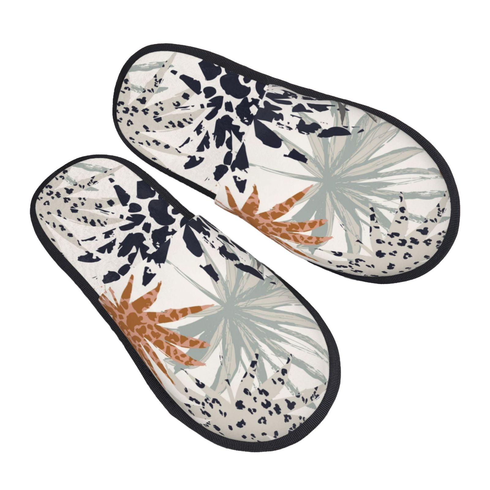 Kll tropical Leaves Slippers For Women Men House Slip On Indoor Outdoor ...