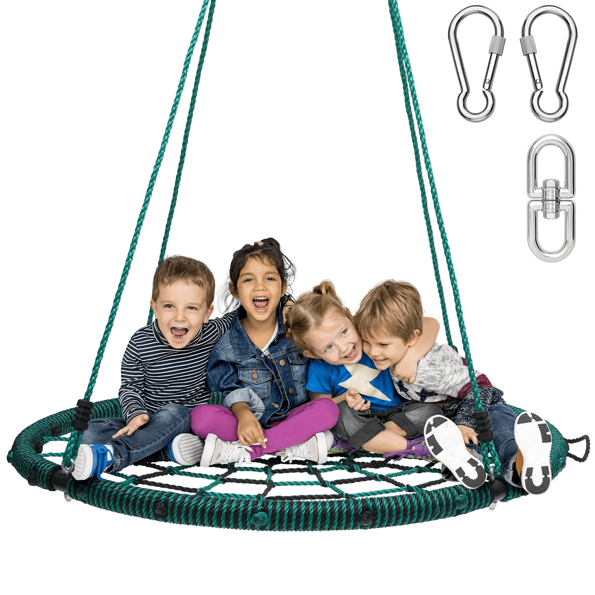 KloKick 40" Spider Web Tree Swing - 750lb Capacity Outdoor Saucer Swing ...