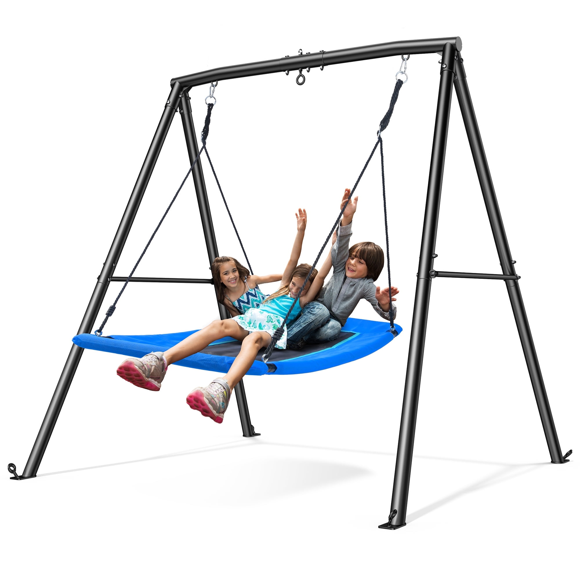 KloKick Metal Swing Set - 60" Large Platform Swing, 440lbs Heavy Duty ...