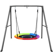 GIKPAL Swing Set with 1 Saucer and 1 Belt Swing Seat, 440lbs Swing Set ...