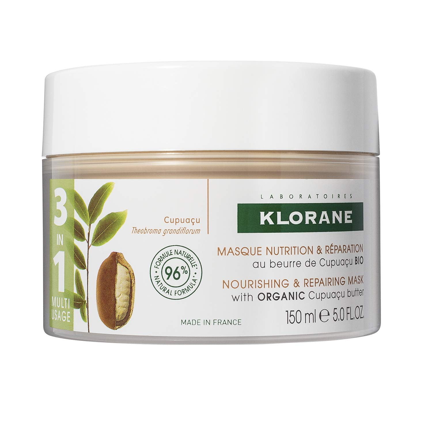 Klorane 3-in-1 Mask with Organic Cupuaçu Butter, Nourishing & Repairing ...