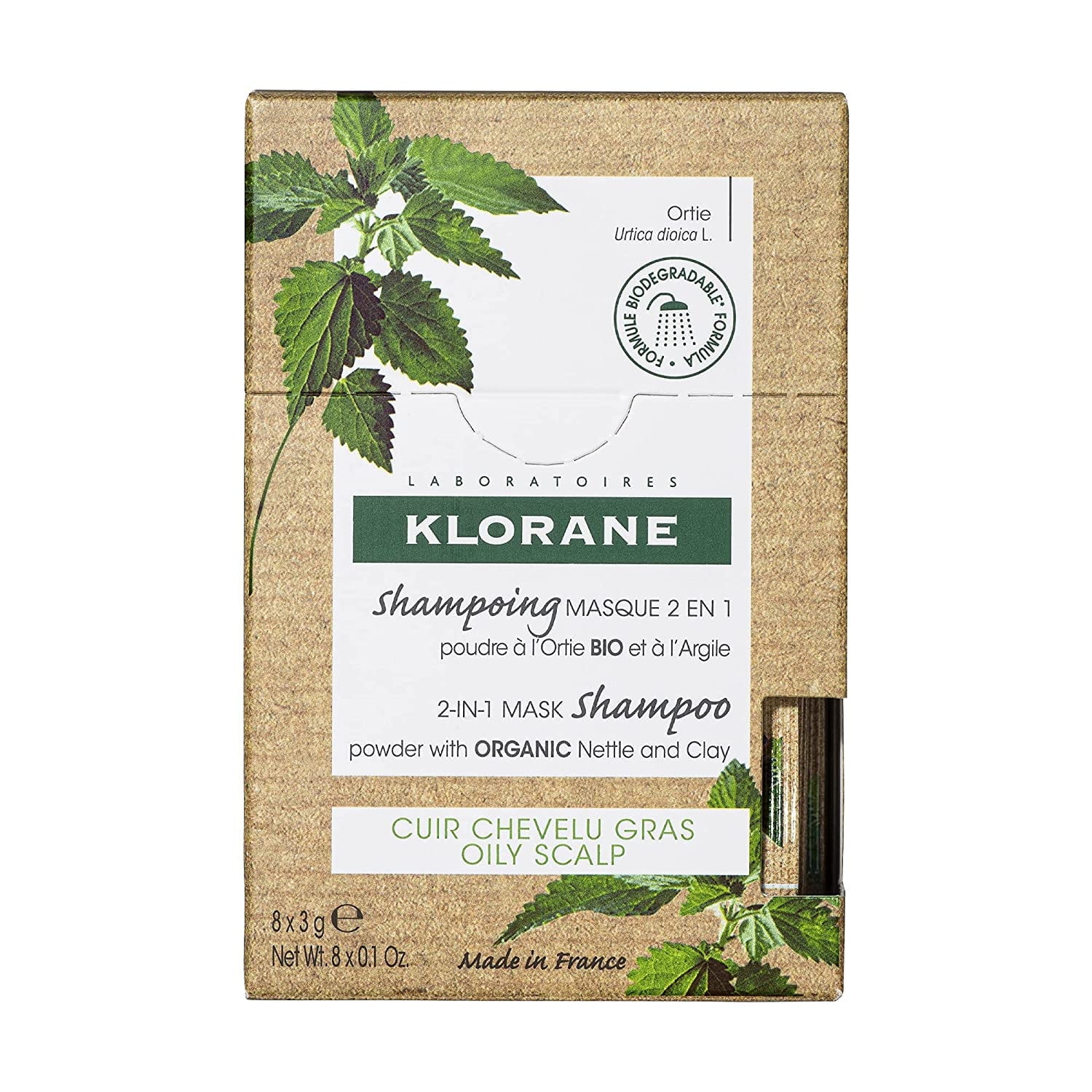 Klorane Oil Control 2-in-1 Mask Shampoo Powder with Nettle and Clay for ...