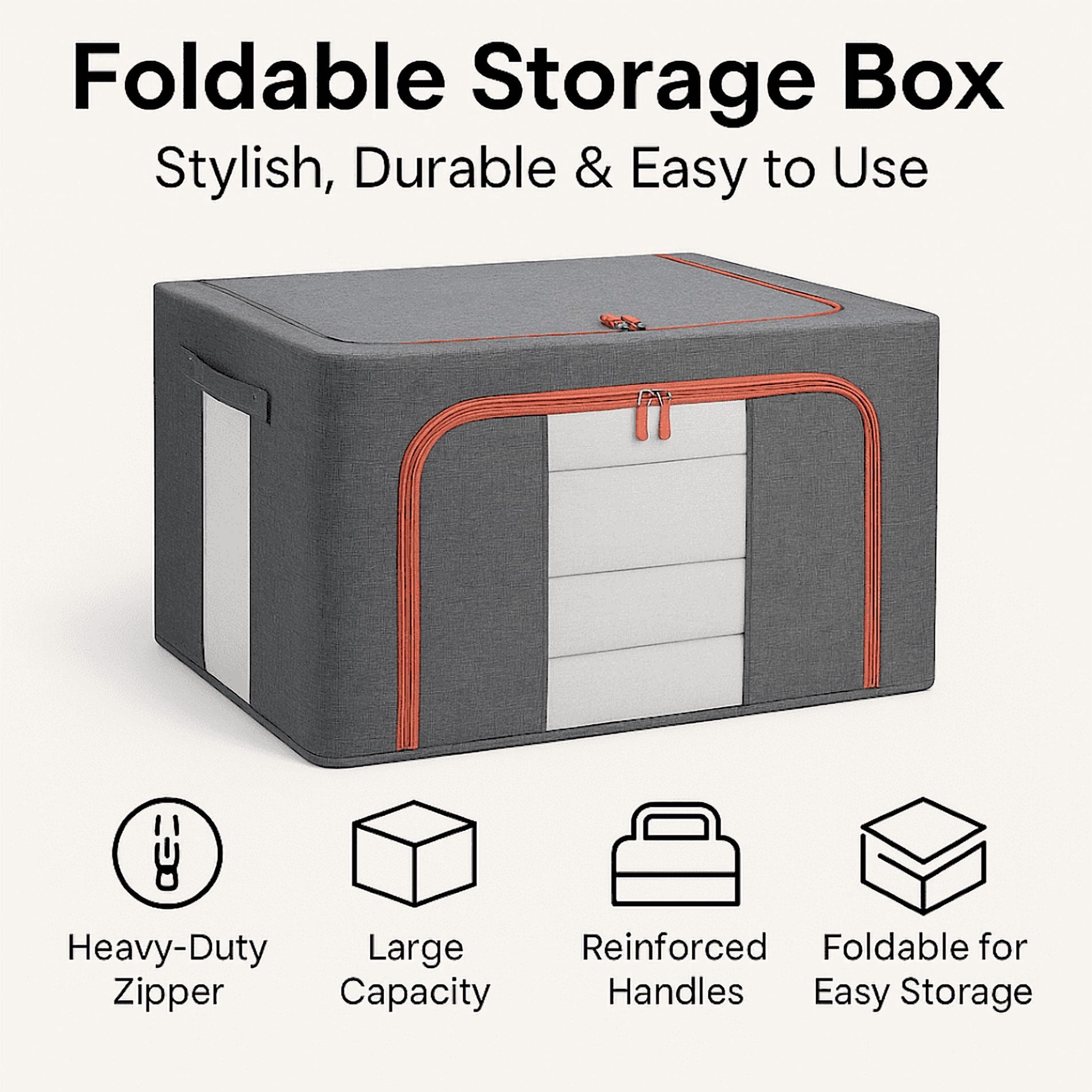 Klotel Large 100L Gray Hemp Cotton Storage Box - Walmart.com
