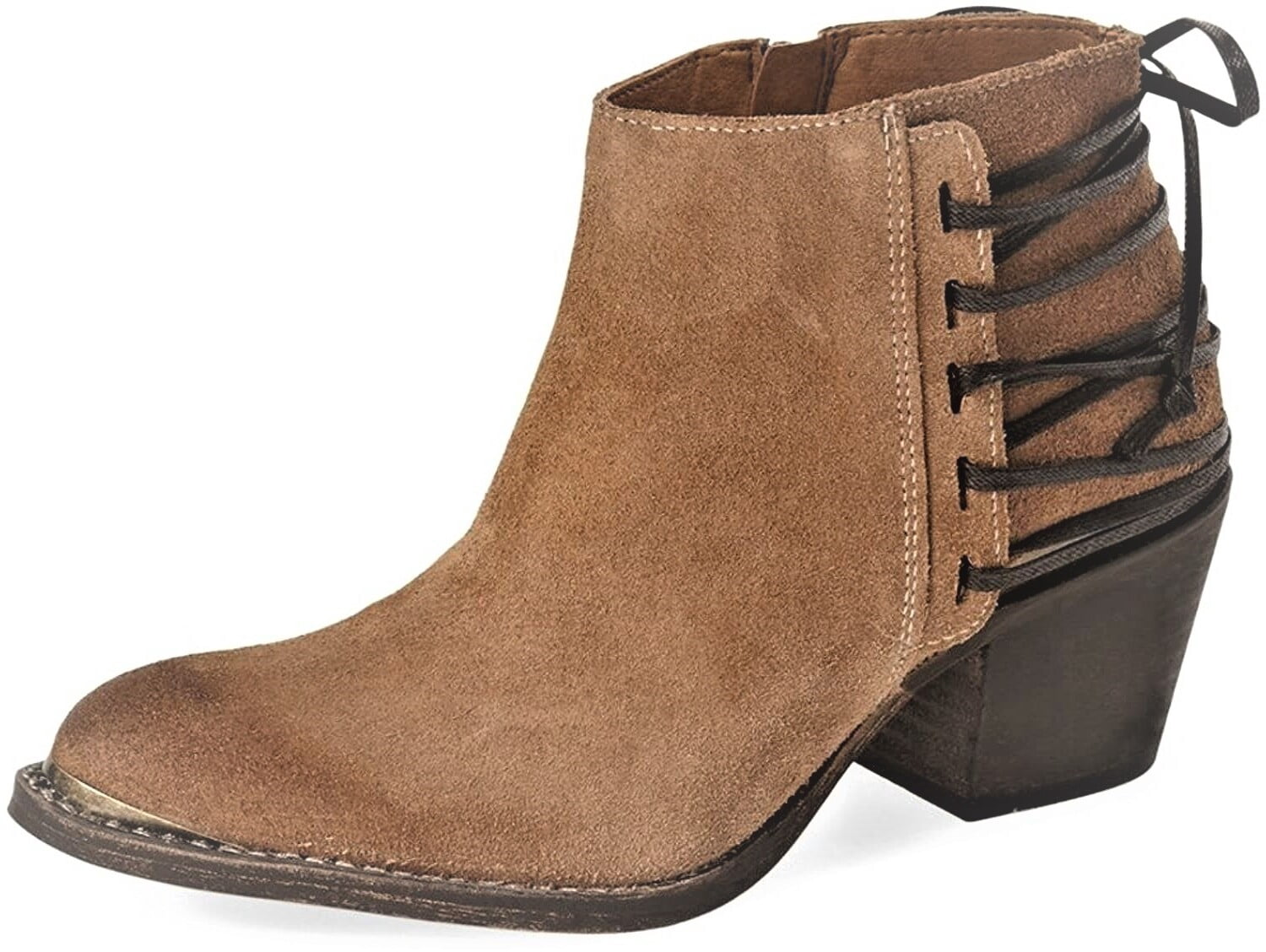 Klub Nico Berta Corset Tobacco Back Weathered Suede Edgy Stacked Heel ...