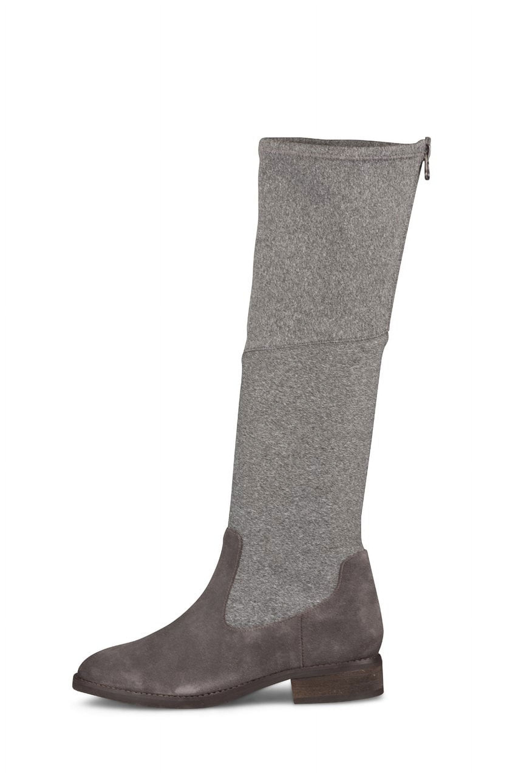 Klub Nico Zuri Knee Grey Flannel Brown Suede Stacked Heel Riding Knee ...