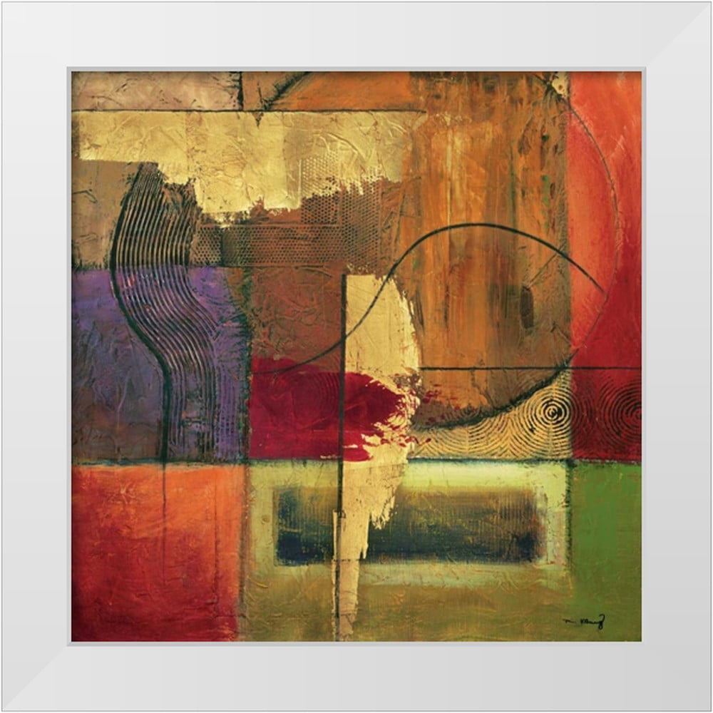 Klung, Mike 20x20 White Modern Wood Framed Museum Art Print Titled - Opulent Relief II - Walmart.com