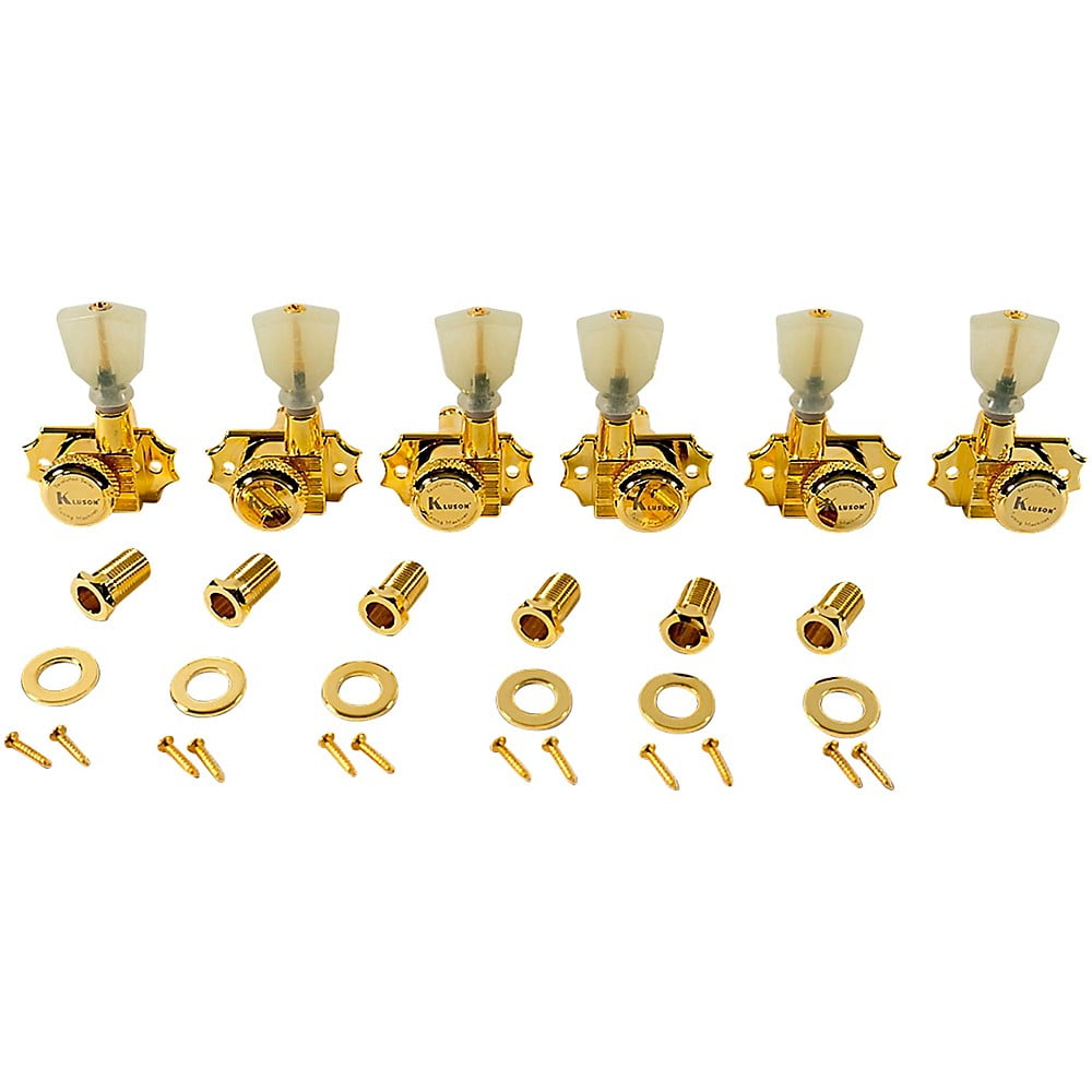 Kluson 3 Per Side Locking Revolution Series G-Mount Pearloid Keystone ...