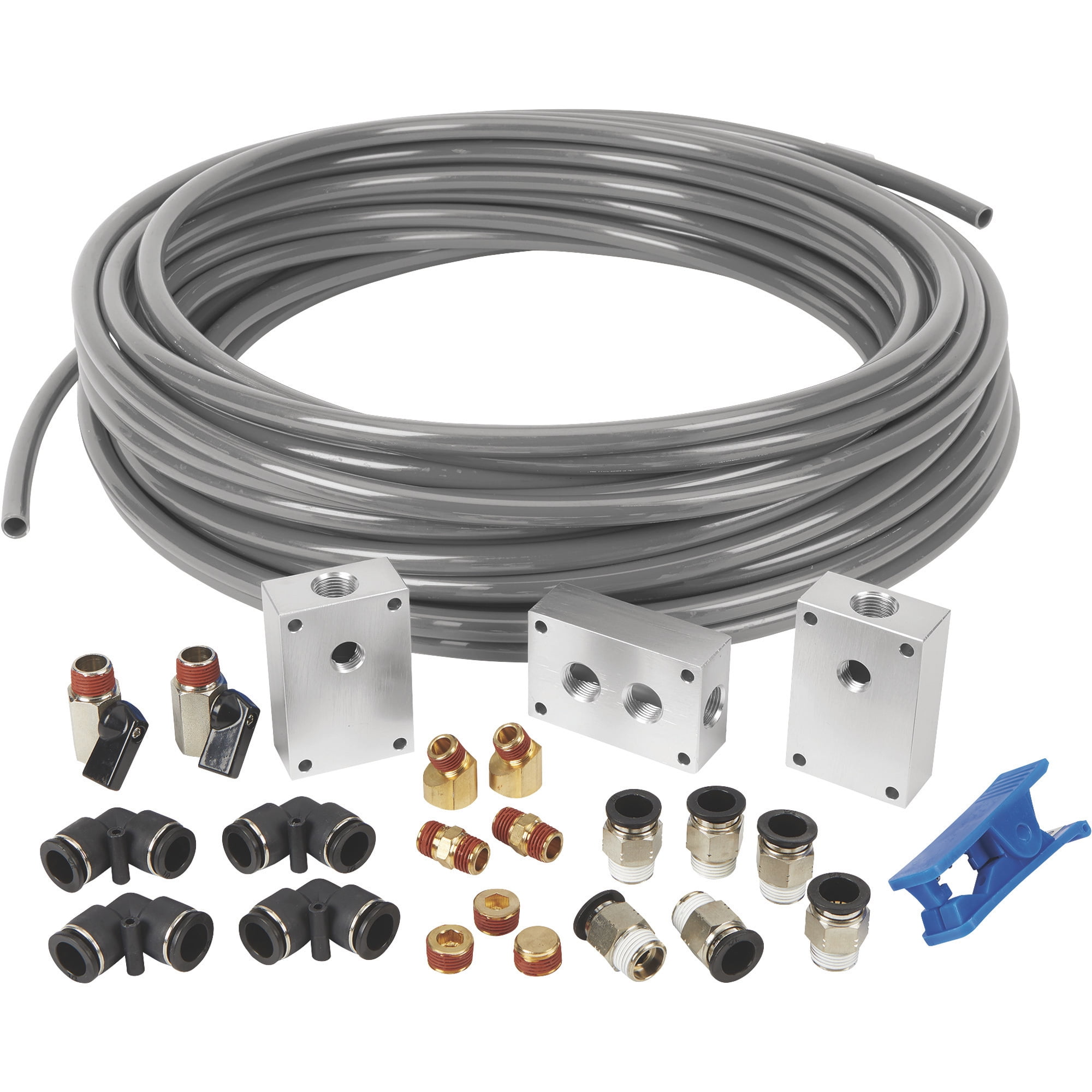 Klutch 1/2in., 100ft. Master Kit Compressed Air Piping System - Walmart.com