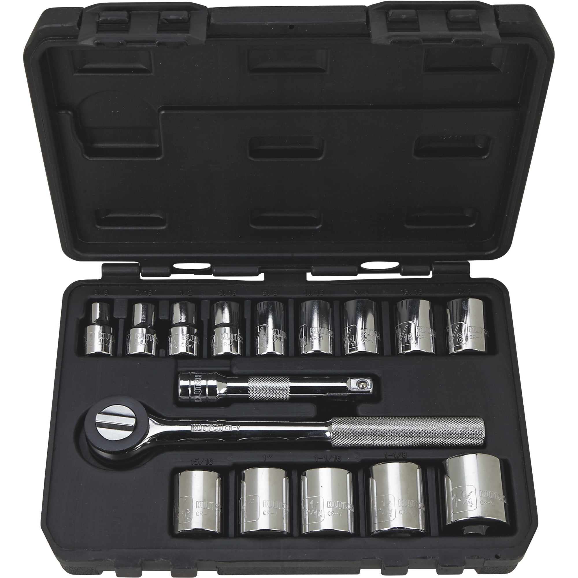 Klutch 1/2in.-Drive SAE Socket Set, 16-Pc. - Walmart.com