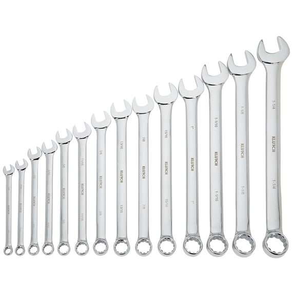 Klutch 14-Pc. Extra-Long SAE Combination Wrench Set, Model# 34691 A ...