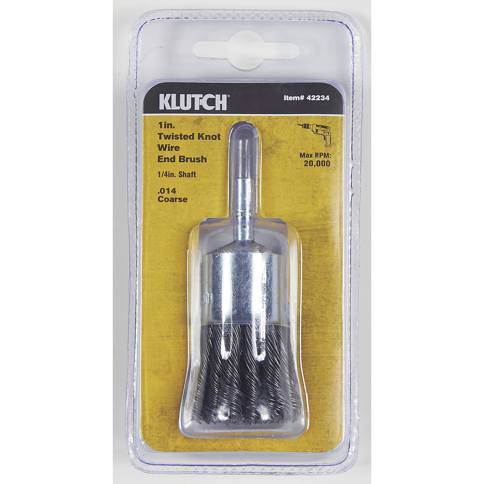 Klutch Twisted Knot Coarse Wire End Brush, 1in., 1/4in. Arbor, 20,000 ...