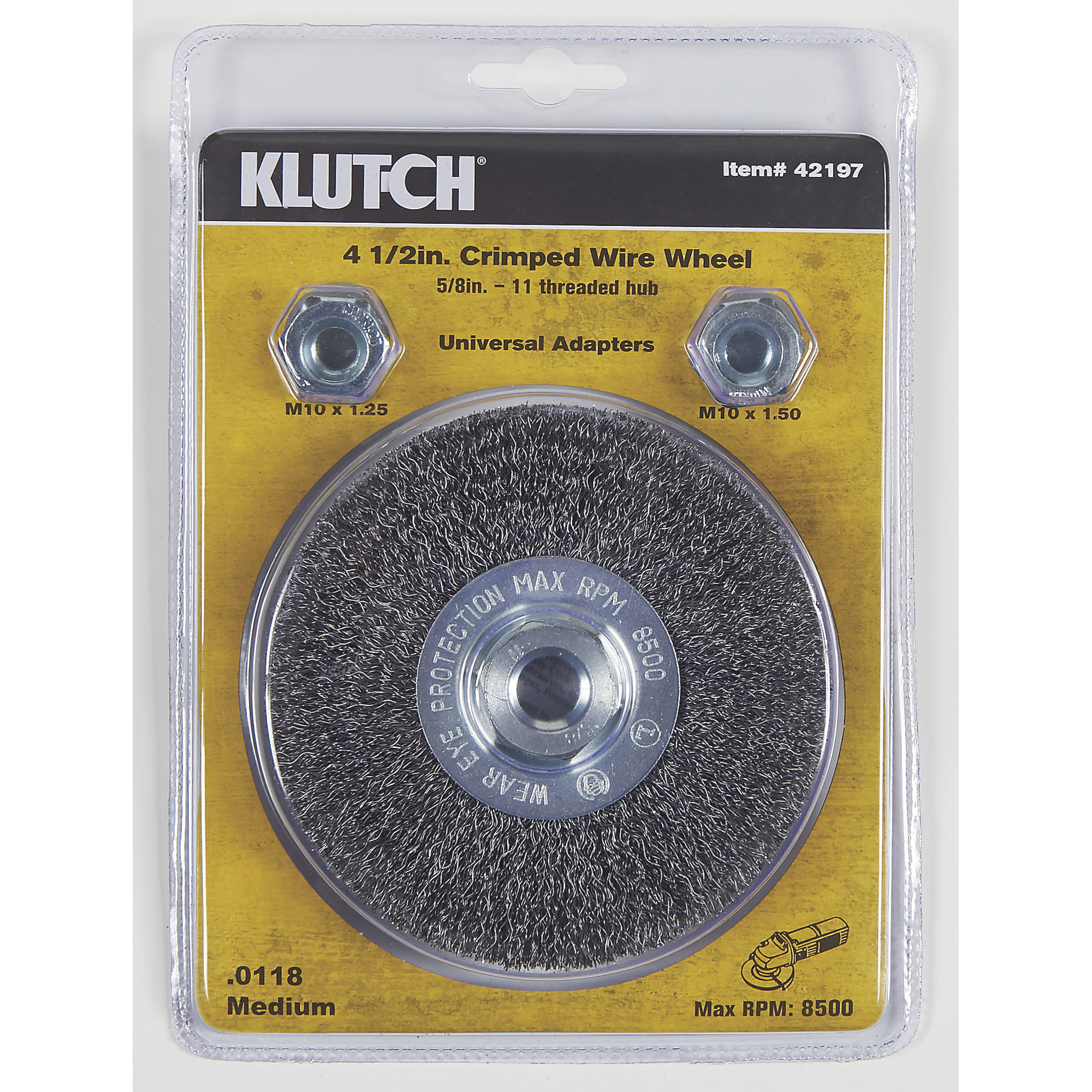 Klutch 4-1/2in. Crimped Wire Wheel - Walmart.com