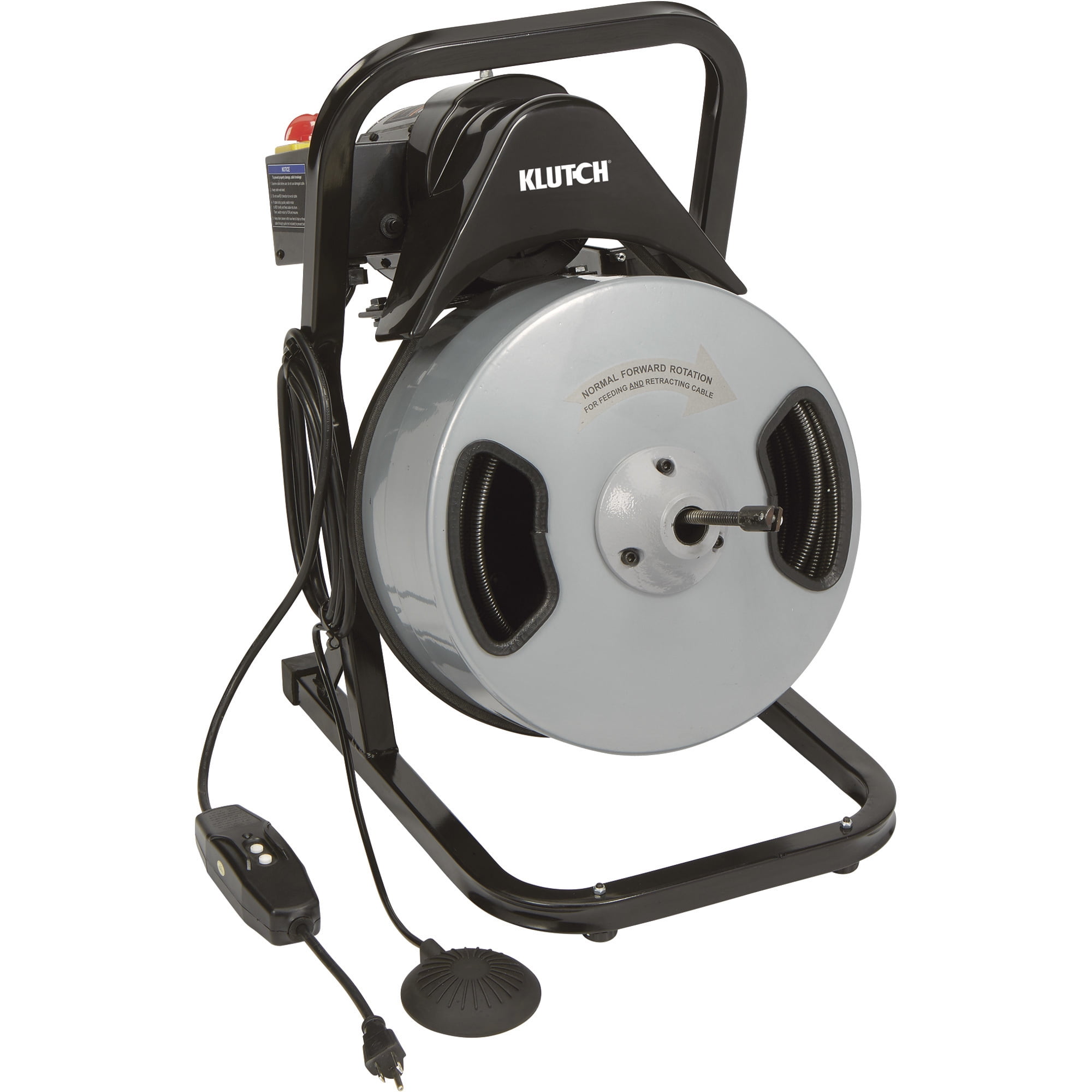 Klutch 60ft. Electric Drain Cleaner, 1/2in. Cable, 1/3 HP Motor, 13in ...