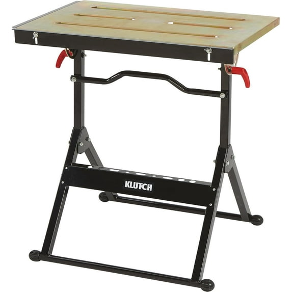 Klutch Adjustable Steel Welding Table - 30in.L x 20in.W x 32 5/8in.H ...