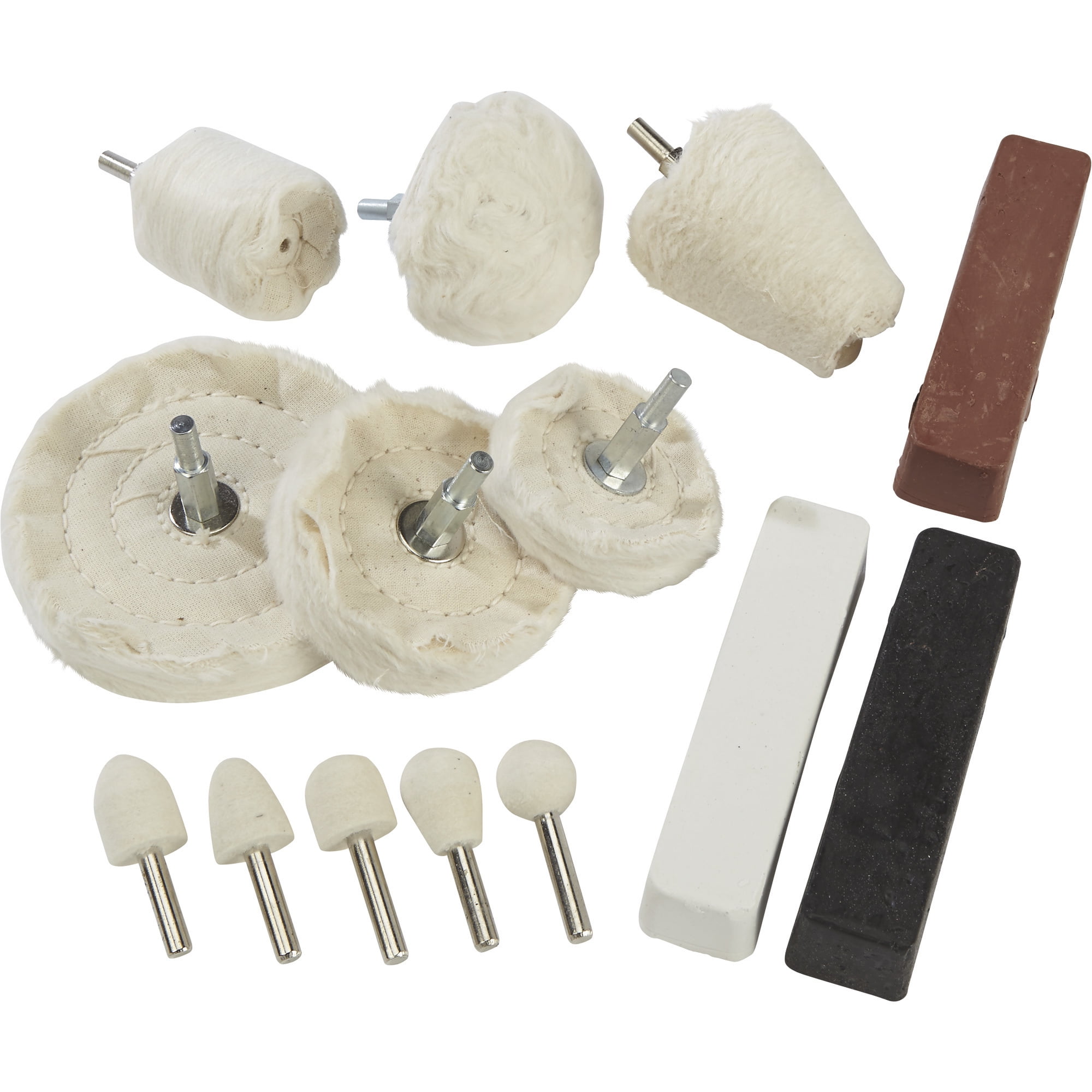 Klutch 14-Pc. Aluminum Polishing Kit, Drill-Mounted Buffing and ...