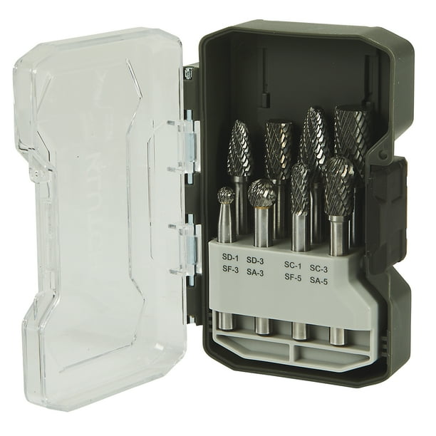 Klutch Double-Cut Carbide Rotary Burr Set, 8-Pc. - Walmart Business ...