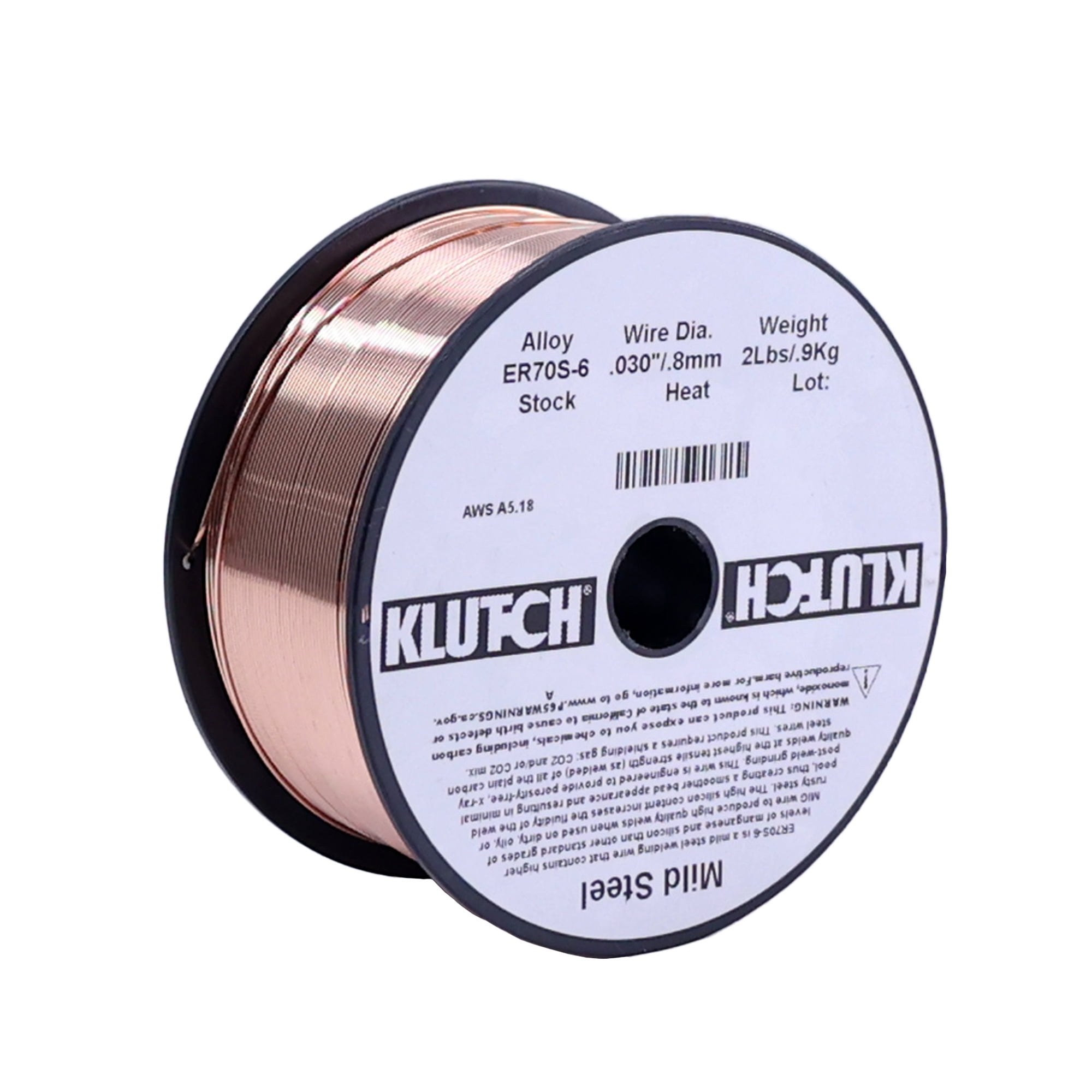Klutch ER70S-6 Carbon Steel MIG Welding Wire, Size 0.03in., 2-Lb. Spool ...
