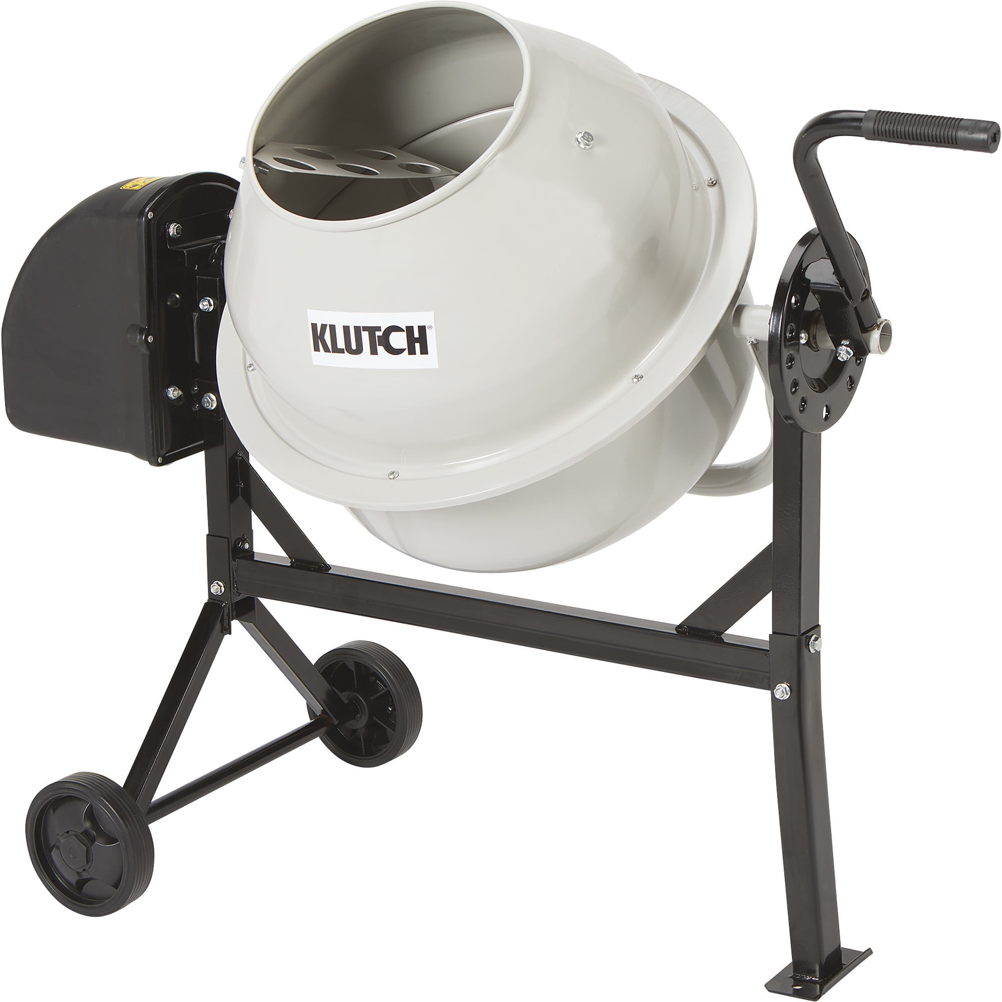 Klutch Electric Cement Mixer, 2.25 Cu. Ft. Drum, 1/3 HP, 120V Electric ...