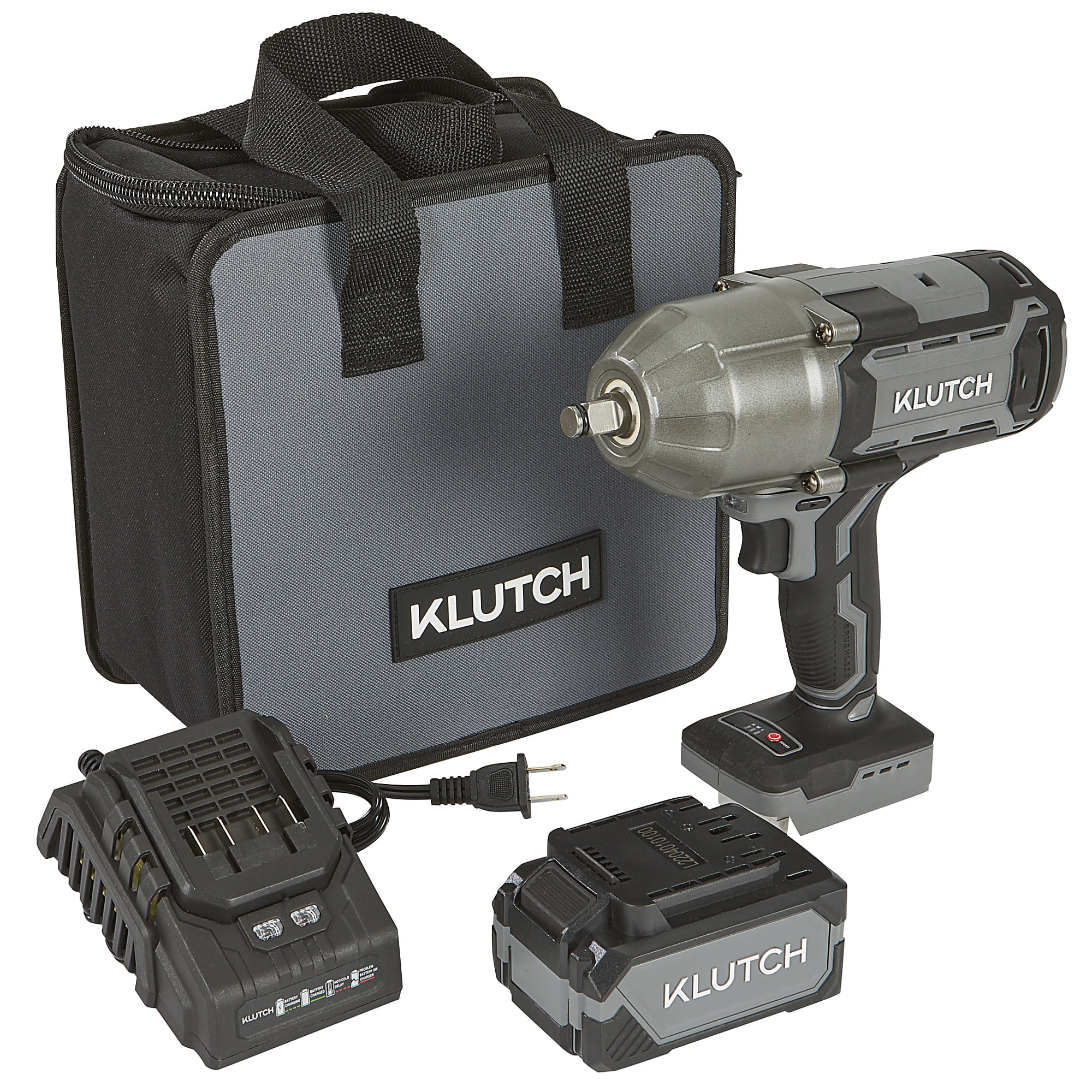 Klutch High-Torque 1/2in. Impact Wrench Kit, KLiQ 20V, 1000 Ft./Lbs ...