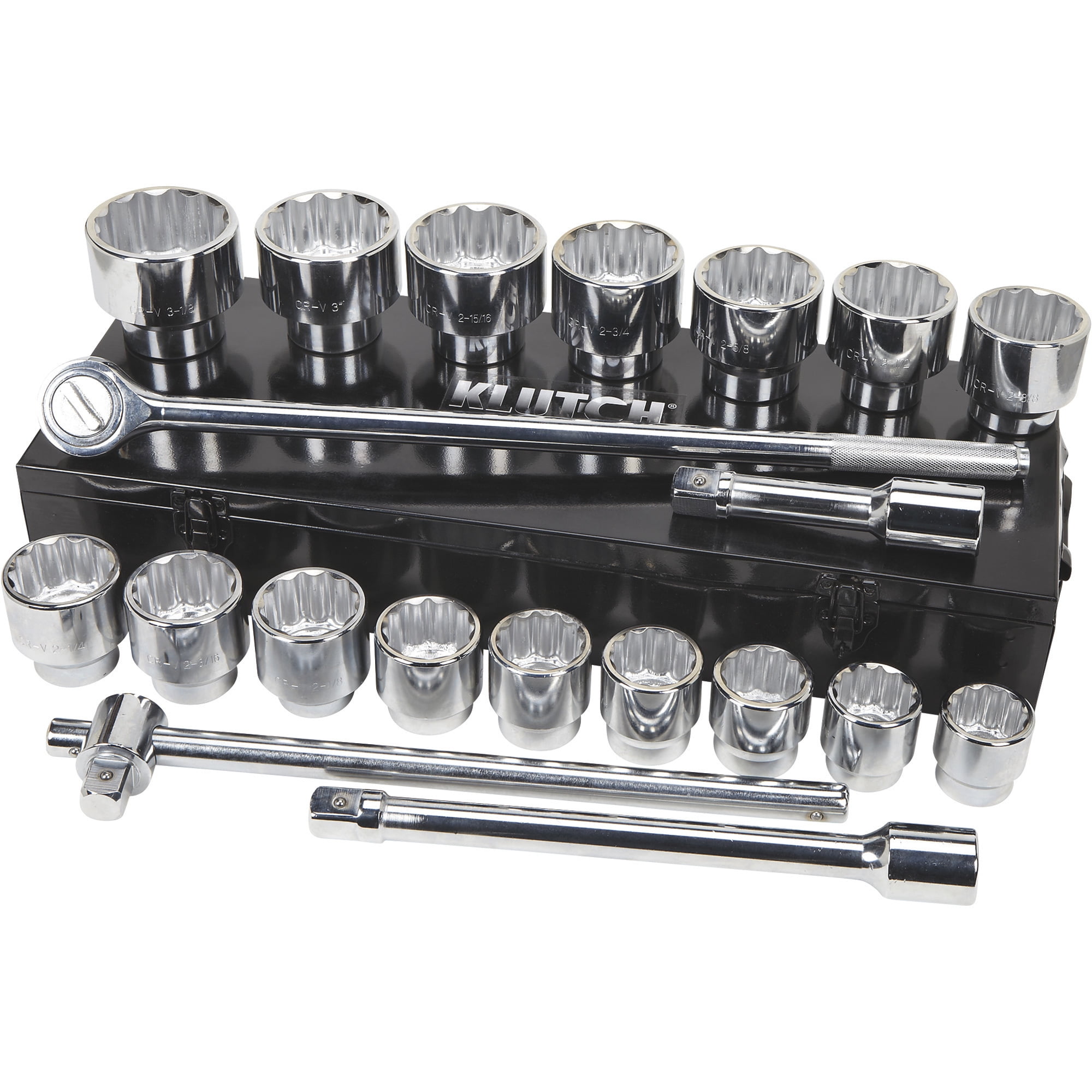 Klutch Jumbo 1in.-Drive Socket Set, 21-Pc., SAE - Walmart.com