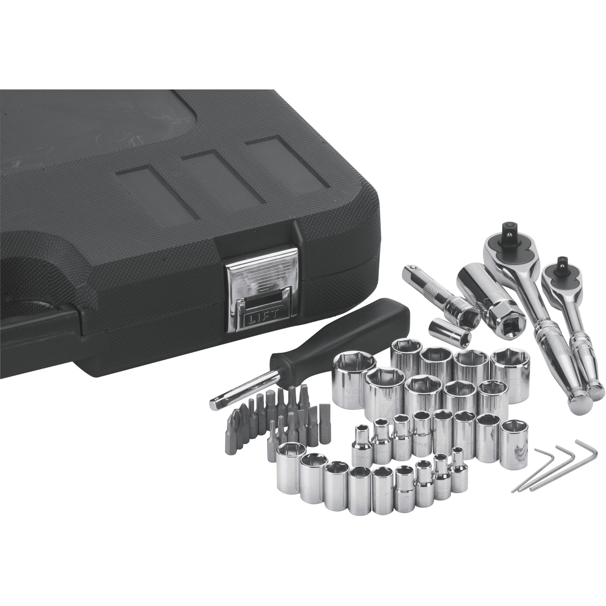 Klutch Mechanic's Socket Set, 50-Pc., 1/4in. & 3/8in. Drive, SAE ...