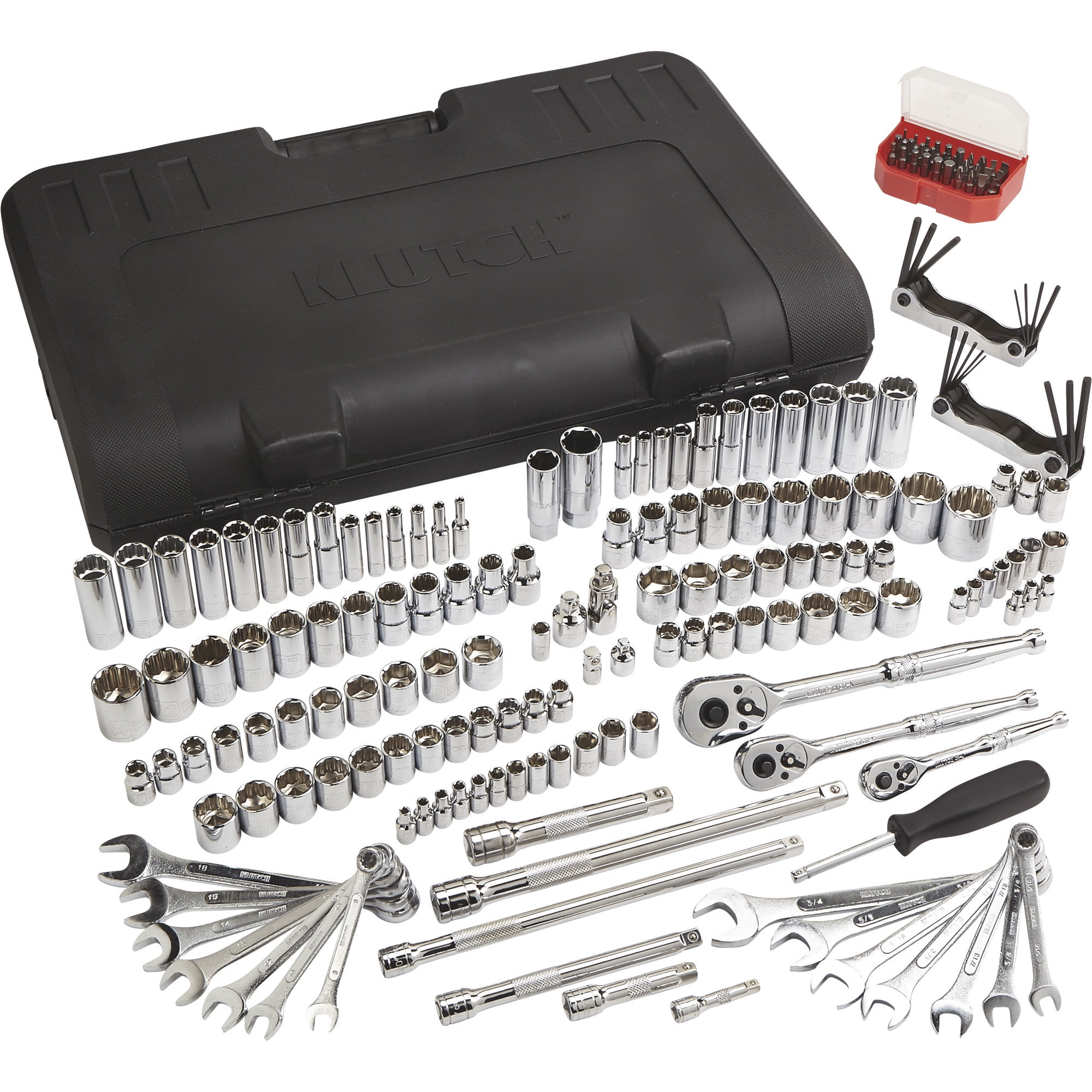 Klutch SAE/Metric Mechanic's Tool Set, 1/4in., 3/8in. and 1/2in. Drive ...