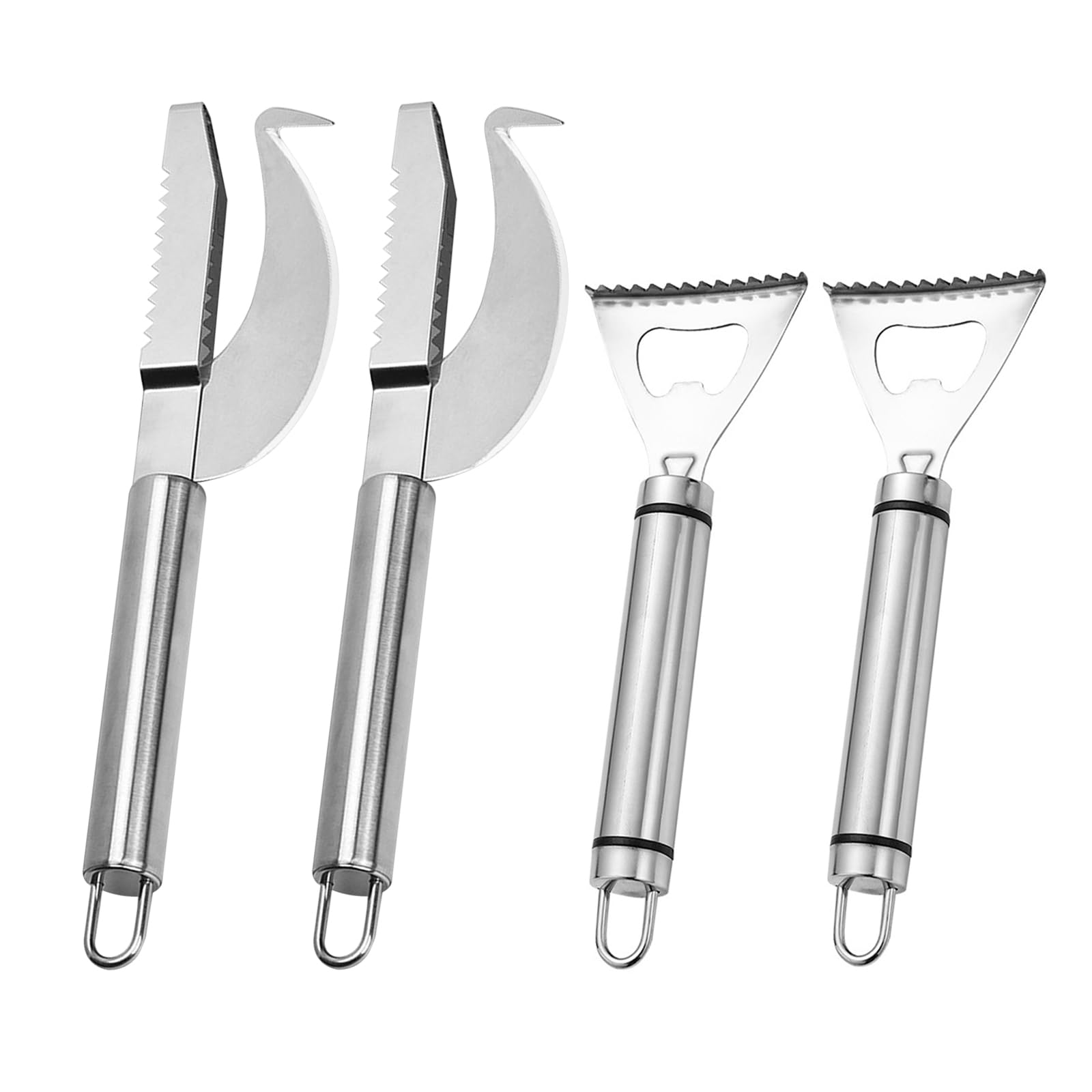 Klyuqoz Fish Scaler Remover Pack of 4 Fish Scale Knife Stainless Steel ...