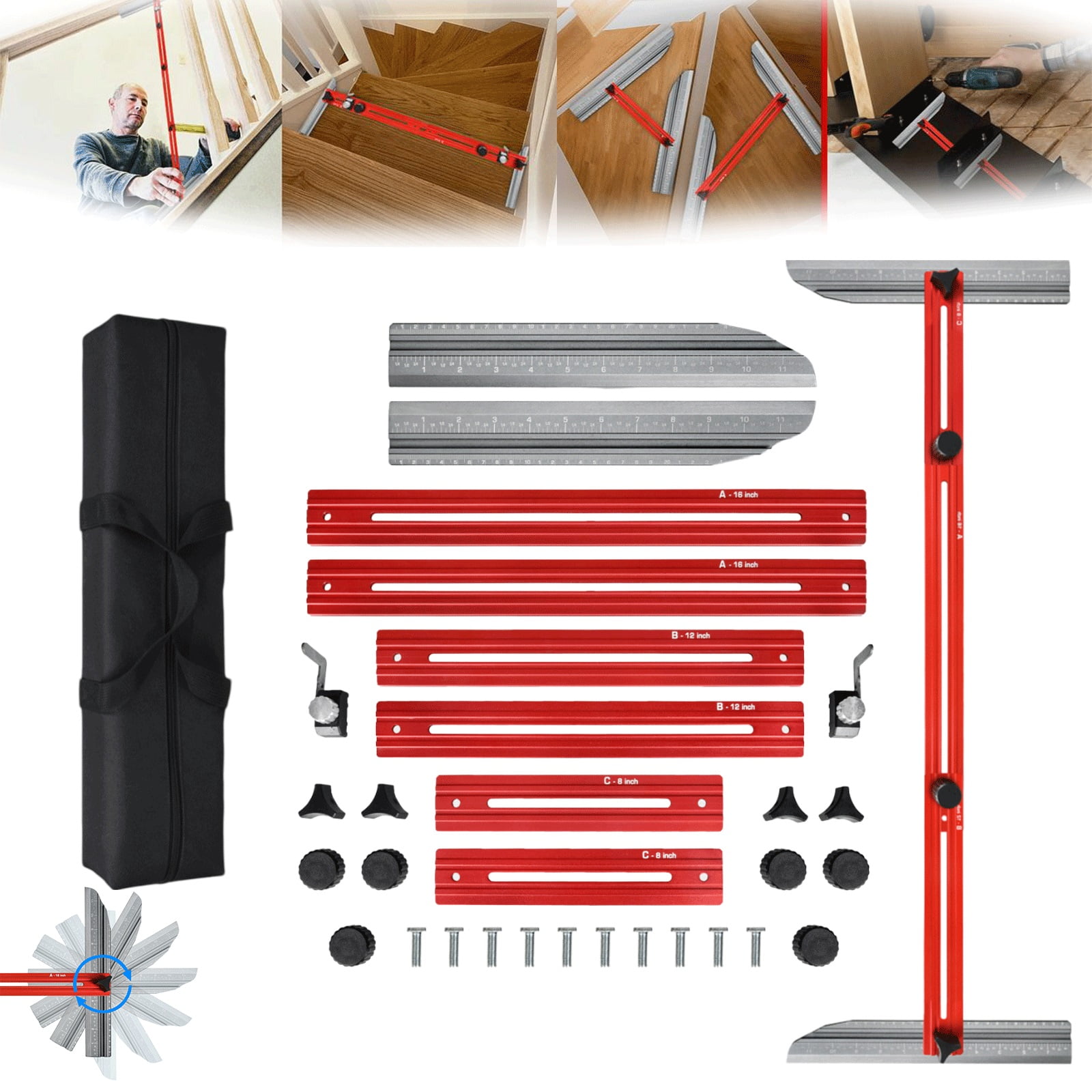 Klyzor New Stair Measuring Tool, 2025 Upgrade Stair Tread Template Tool ...