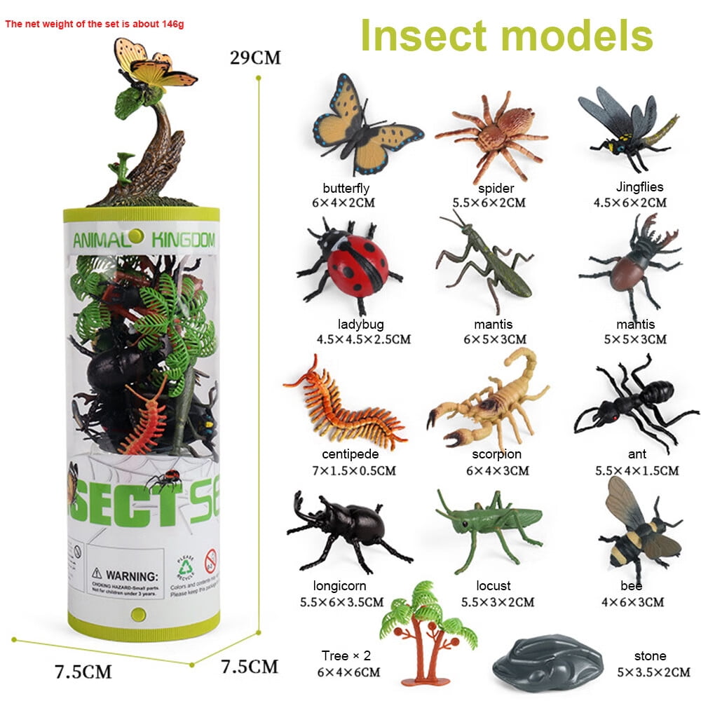 Klzo Animal Figures Mini Jungle Animals Toy Set Realistic Animal Models ...