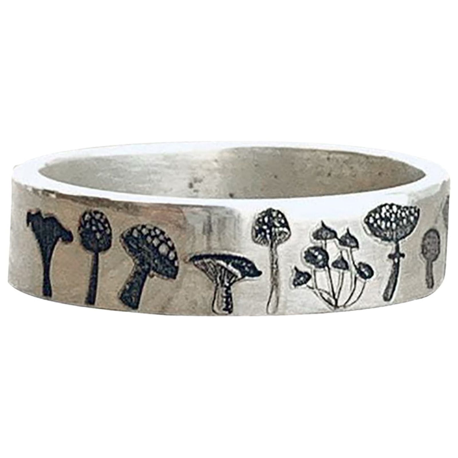 KmaiSchai Sterling Silver Rings Pack Botanical Pattern Ring Simple ...