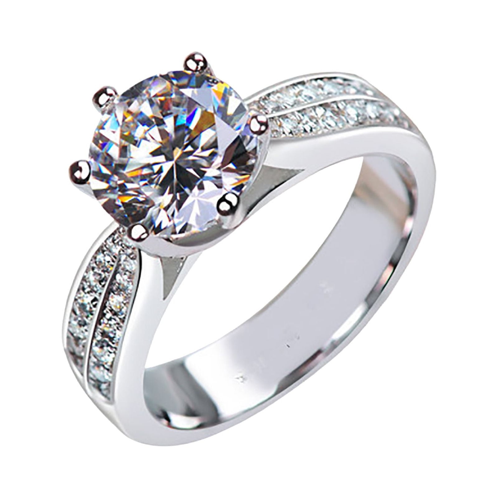 KmaiSchai Thin Gold Ring With Shiny Ring Zirconia Jewelry Ring Gift ...