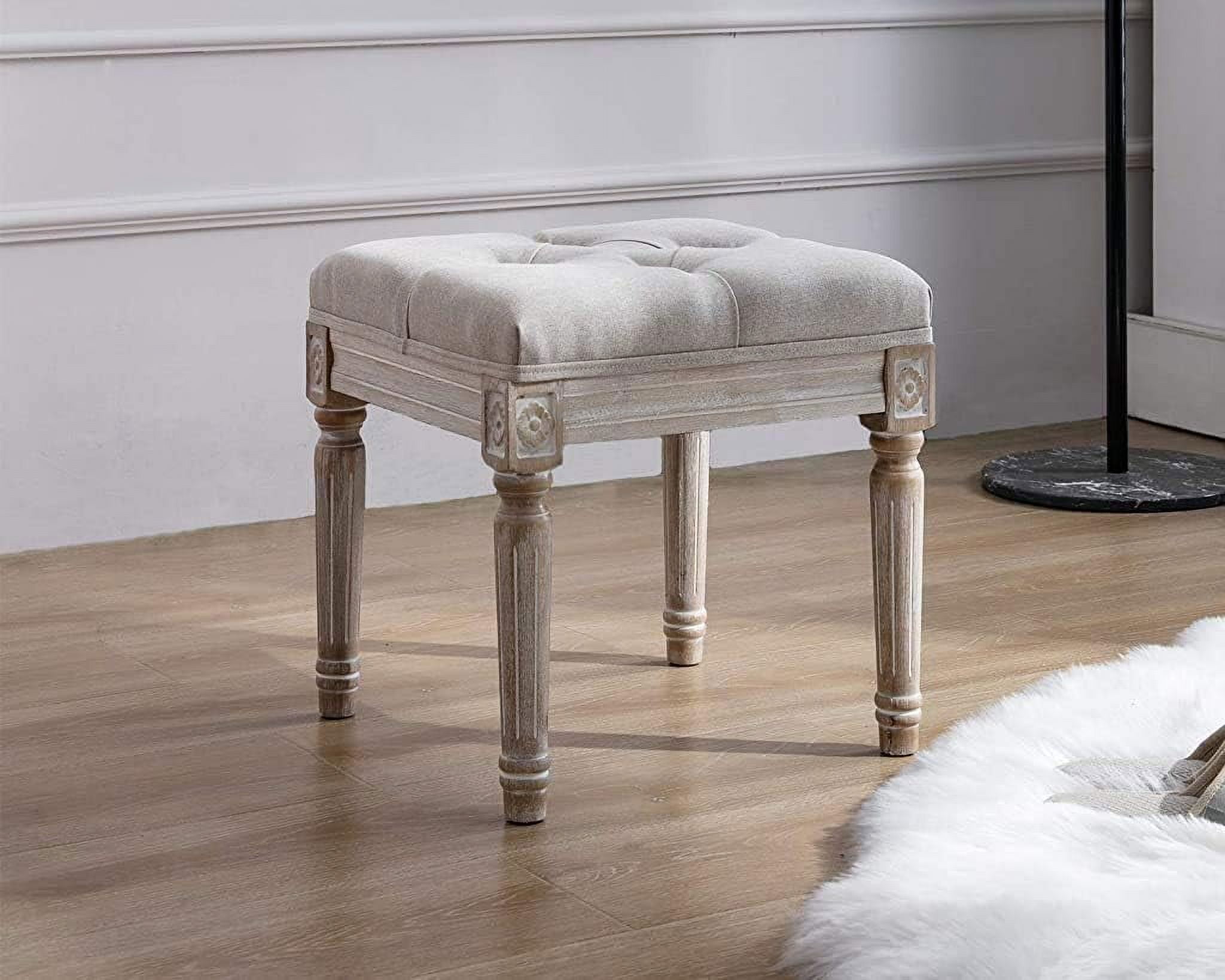 Kmax Small Padded , Square Upholstered Rustic Ottoman , Vanity Stools ...