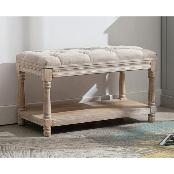 Kmax Storage Entryway Bench Tufted Shoe Rack Bench Wood Window Bench ...
