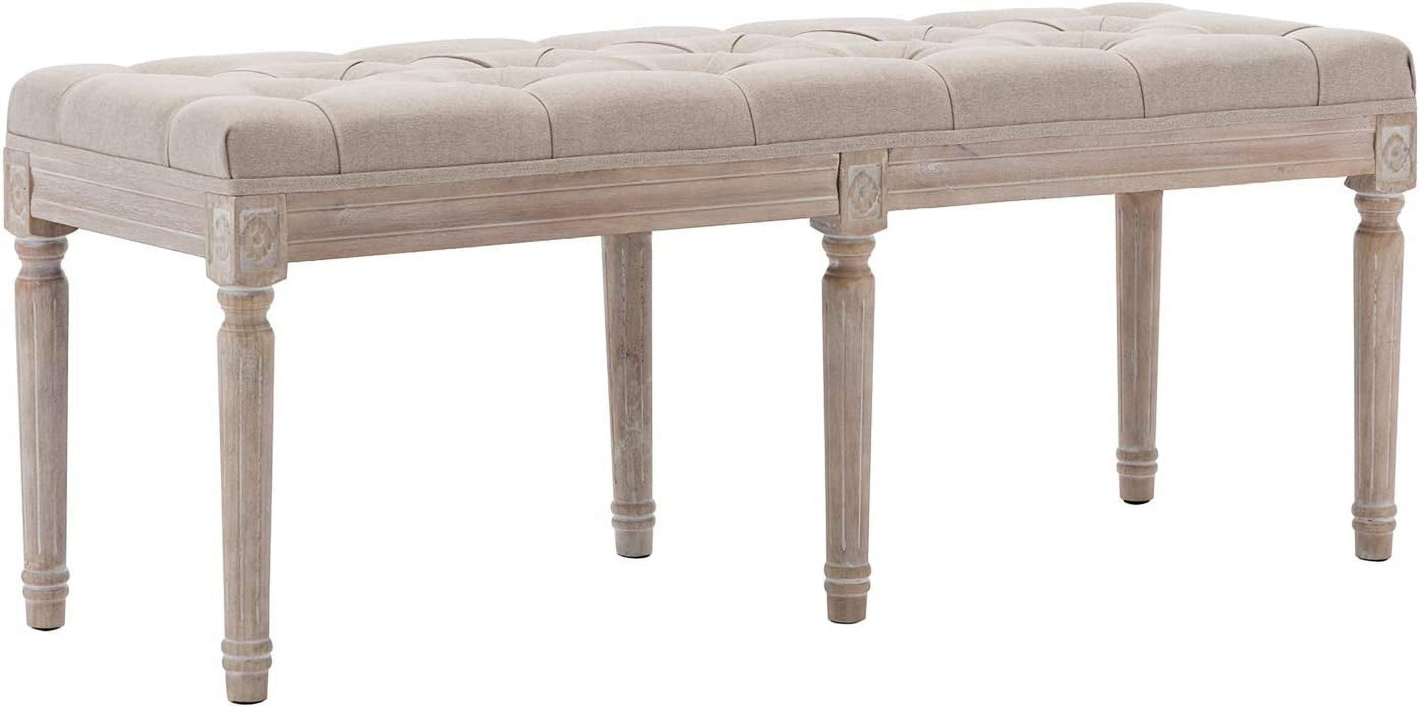 Kmax Upholstered Dining Room Bench, Rustic Living Room Ottoman Bench ...