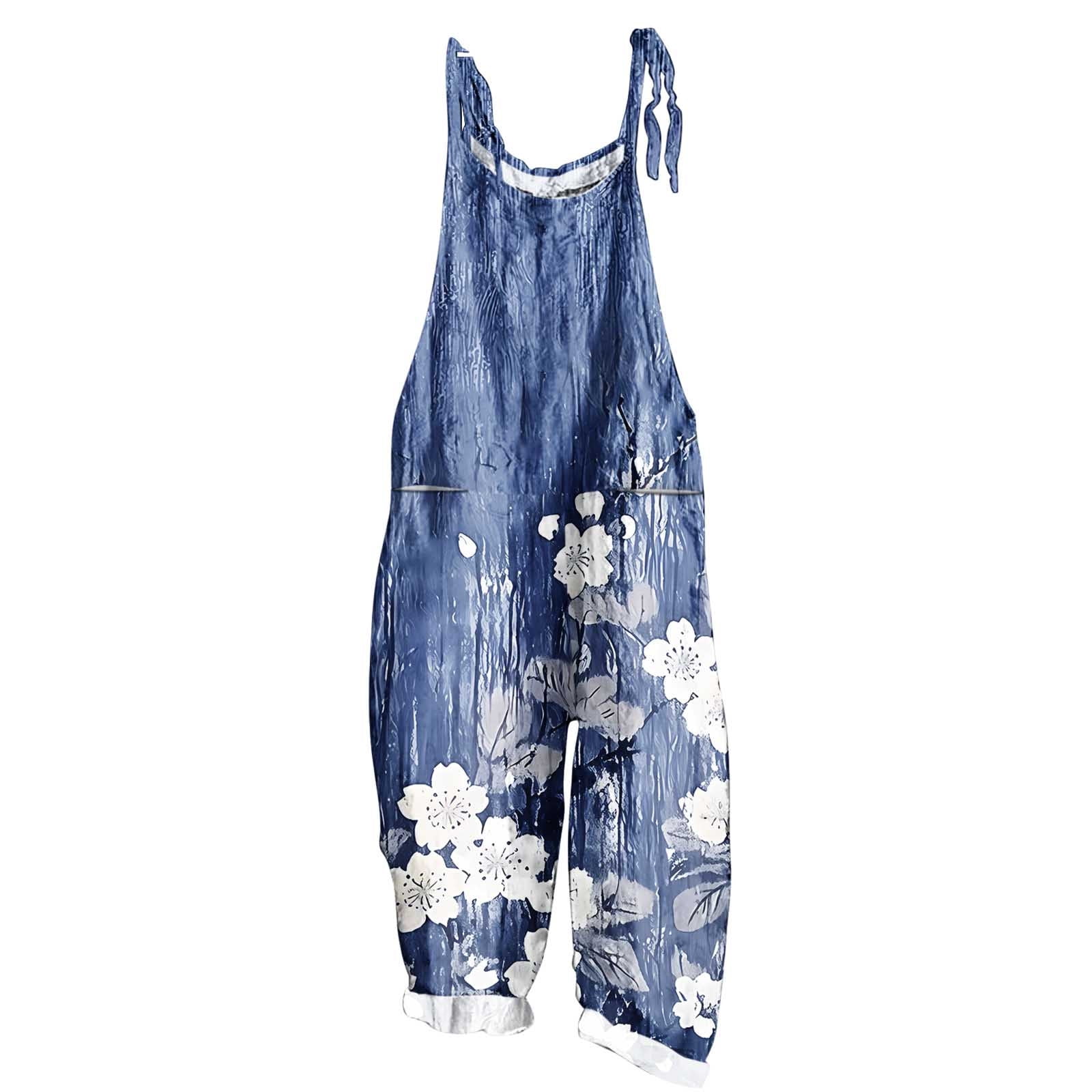 Kmdttou 2025 New Women Fashion Plus Size Print Sleeveless Two Pocket ...