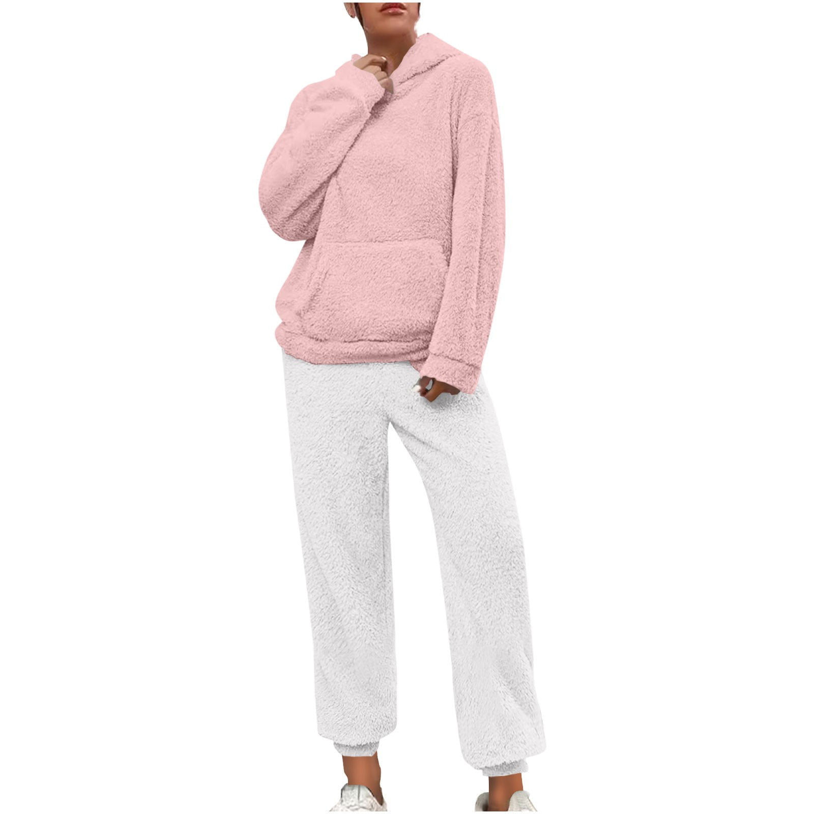 Kmdttou Clearance Under 5$! Home Wear Hooded Home Couple Wear Solid ...
