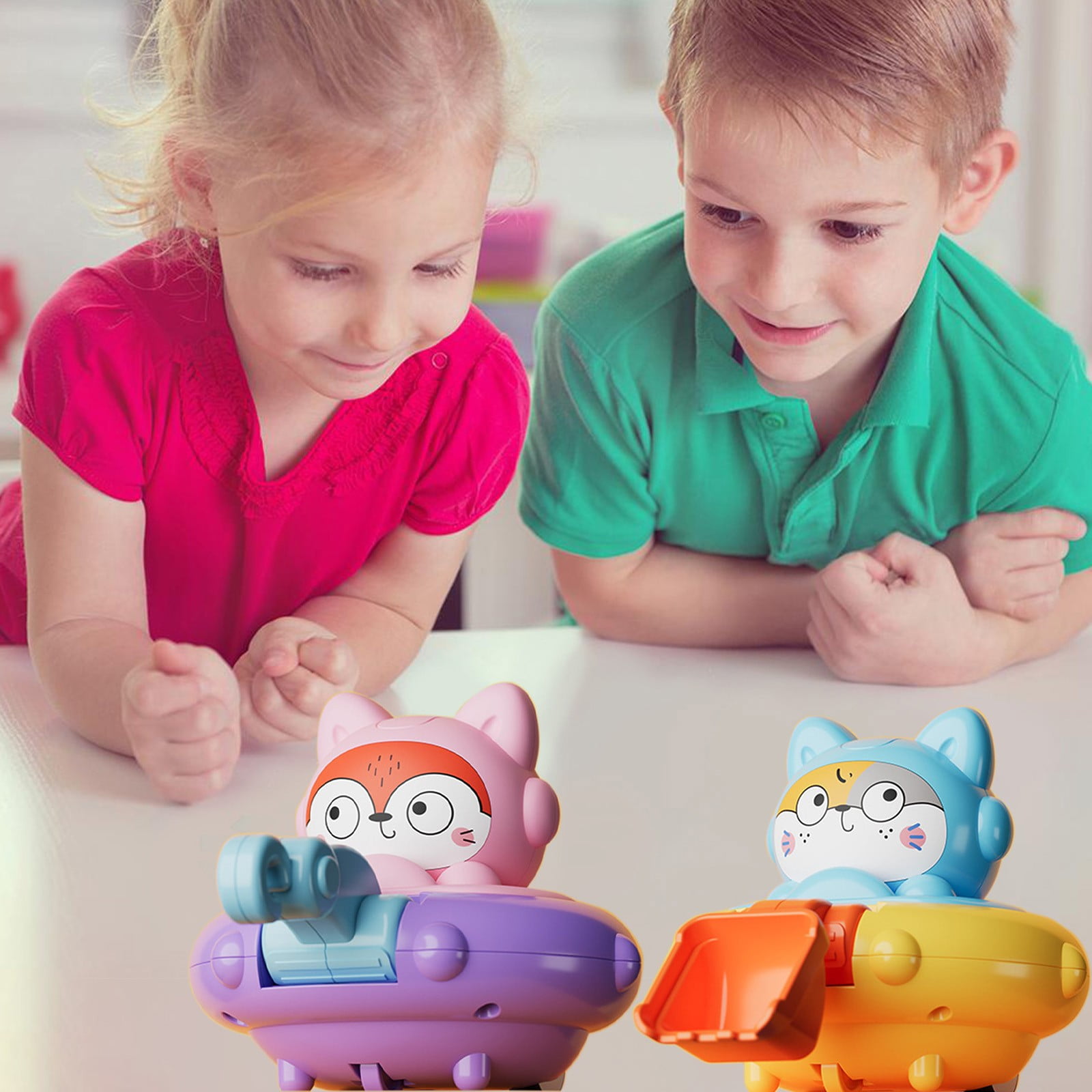 Kmdttou Colorful Space Adventure Push and Go Toy Car for Kids ...
