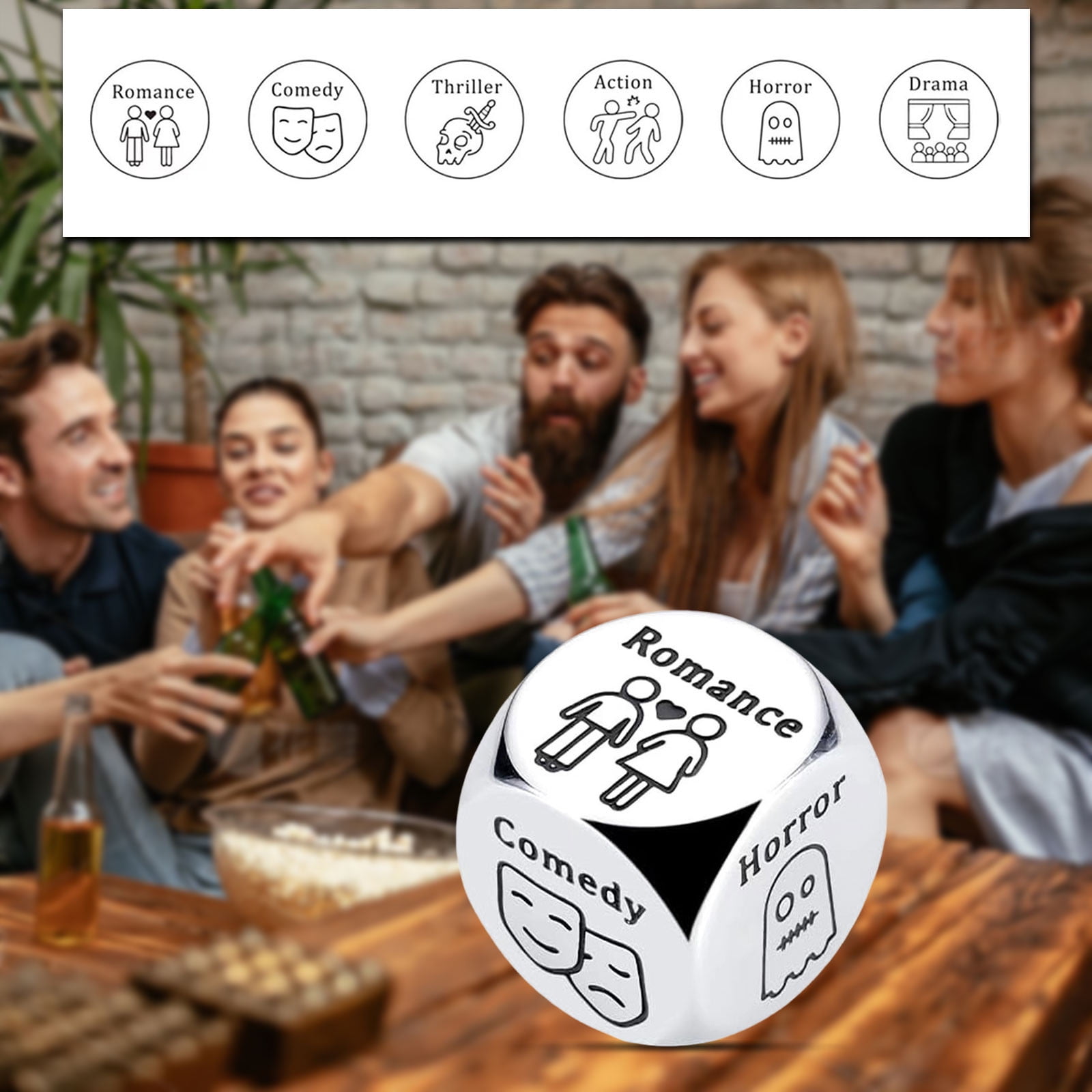 Kmdttou Food Decisions Dice Gifts Metal Multi-sided Dice Game Match ...